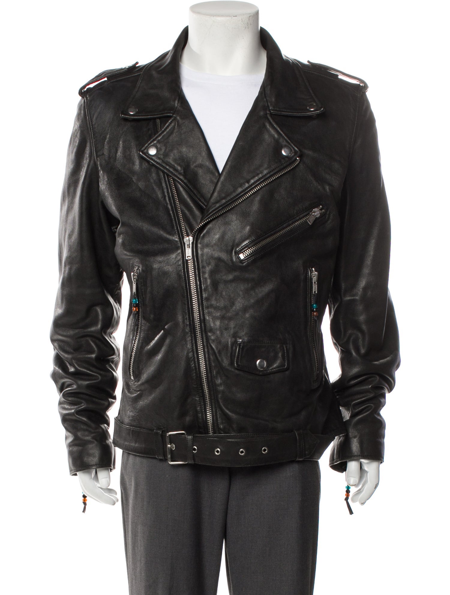 BLK DNM Leather Moto Jacket - Black Outerwear, Clothing - W1N24968 ...