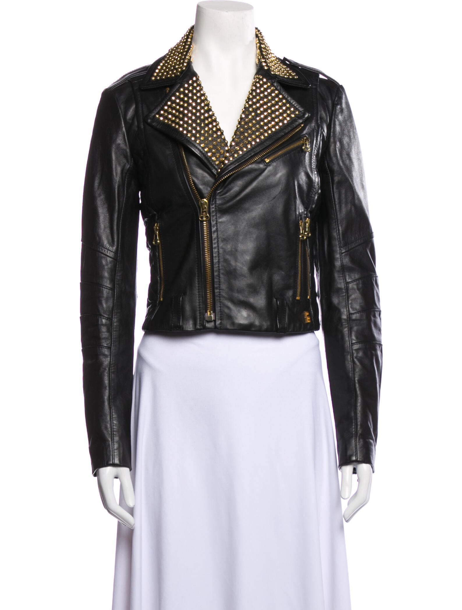 Pierre Balmain Leather Biker Jacket - Black Jackets, Clothing ...