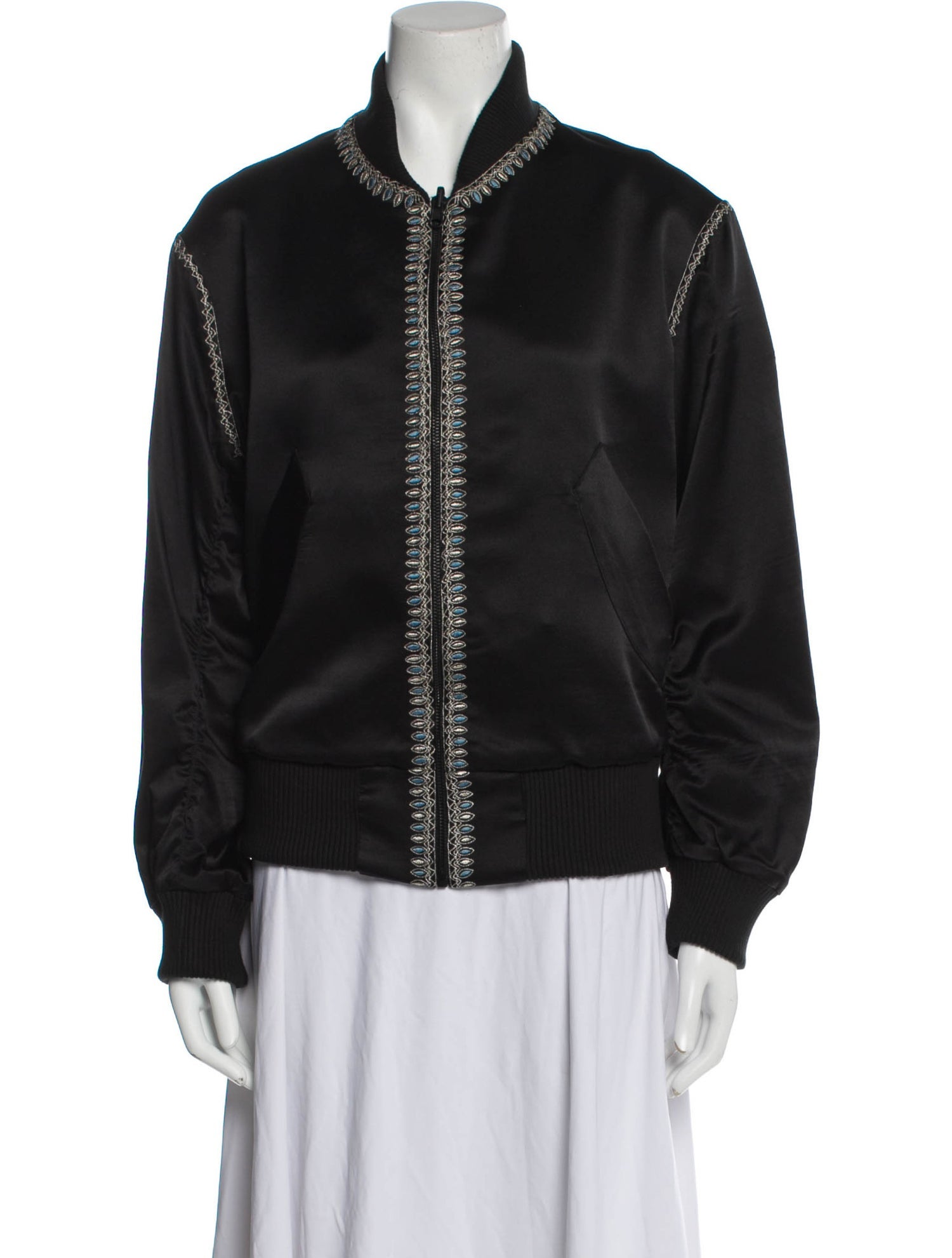 Talitha Silk Bomber Jacket - Black Jackets, Clothing - W1TAL21644 | The ...