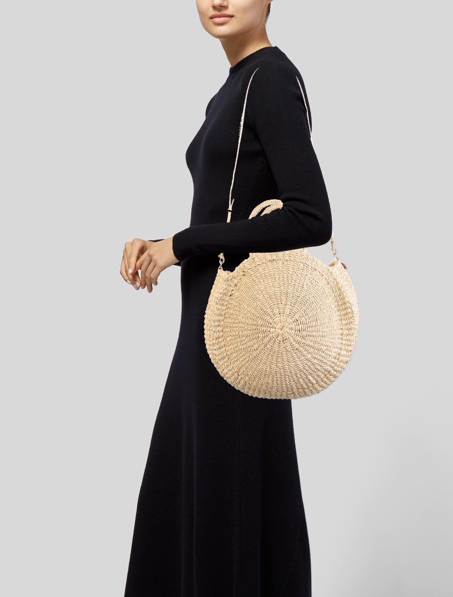 Clare V. Leather-Trimmed Raffia Handle Bag - Neutrals Handle Bags ...