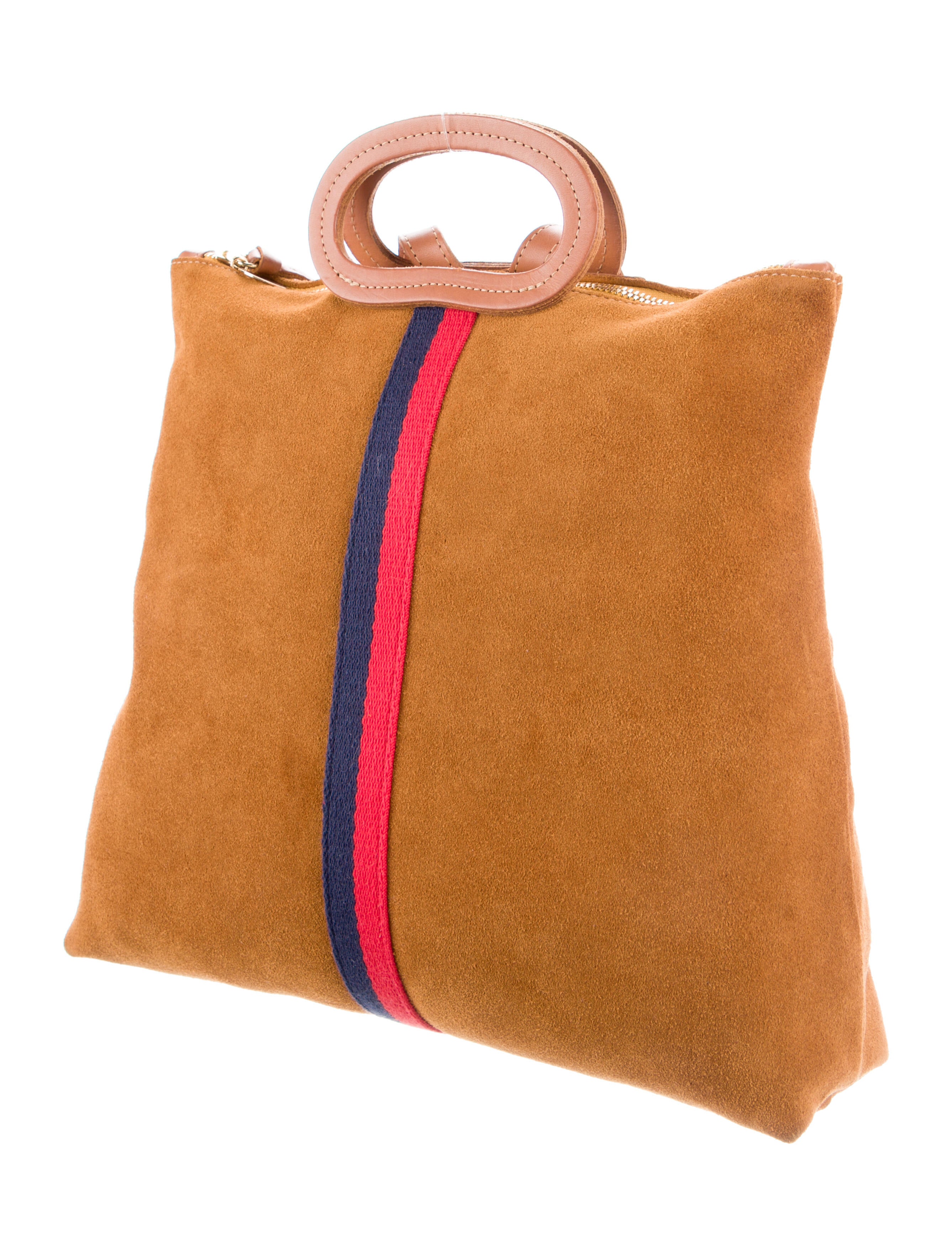 Clare V. Leather Trimmed Suede Backpack - Brown Backpacks, Handbags ...