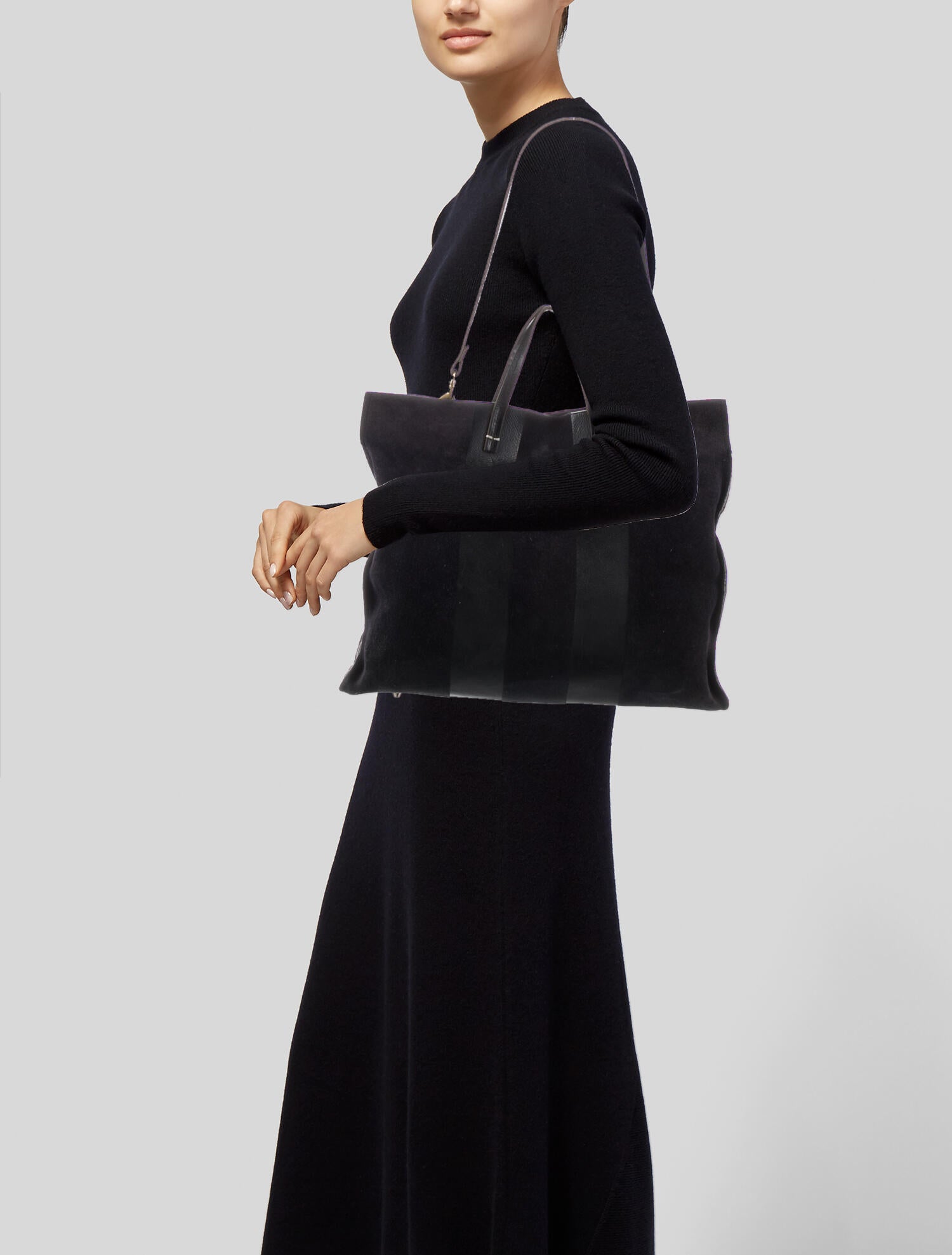 Clare V. Leather Trimmed Handle Bag - Black Handle Bags, Handbags ...