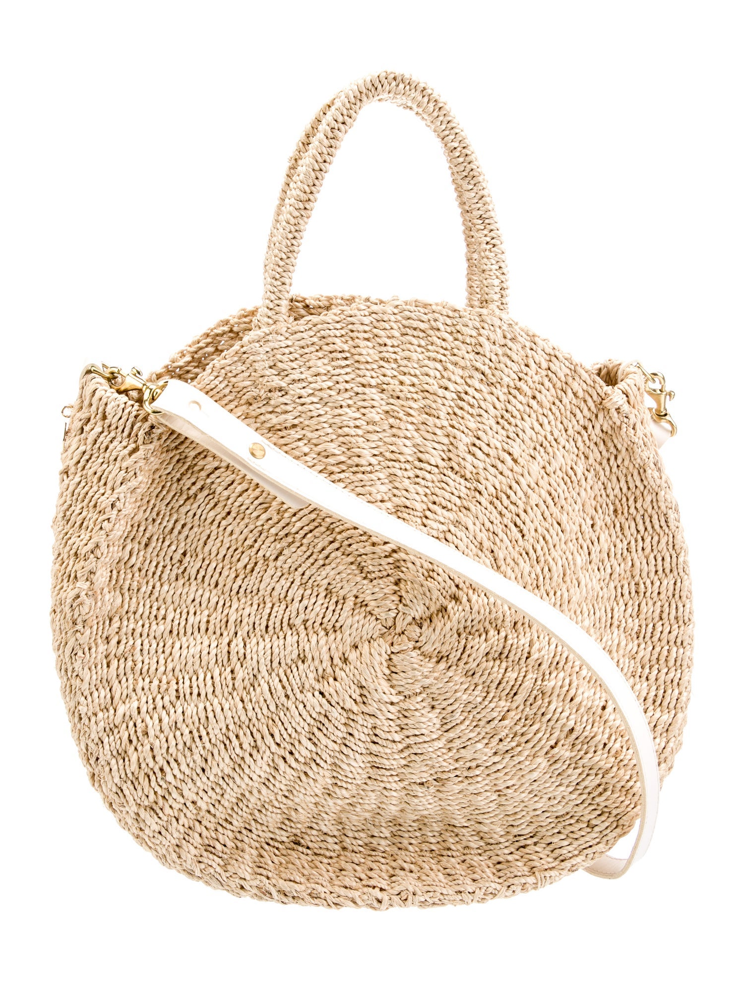 Clare V. Raffia Leather-Trimmed Handle Bag - Neutrals Handle Bags ...