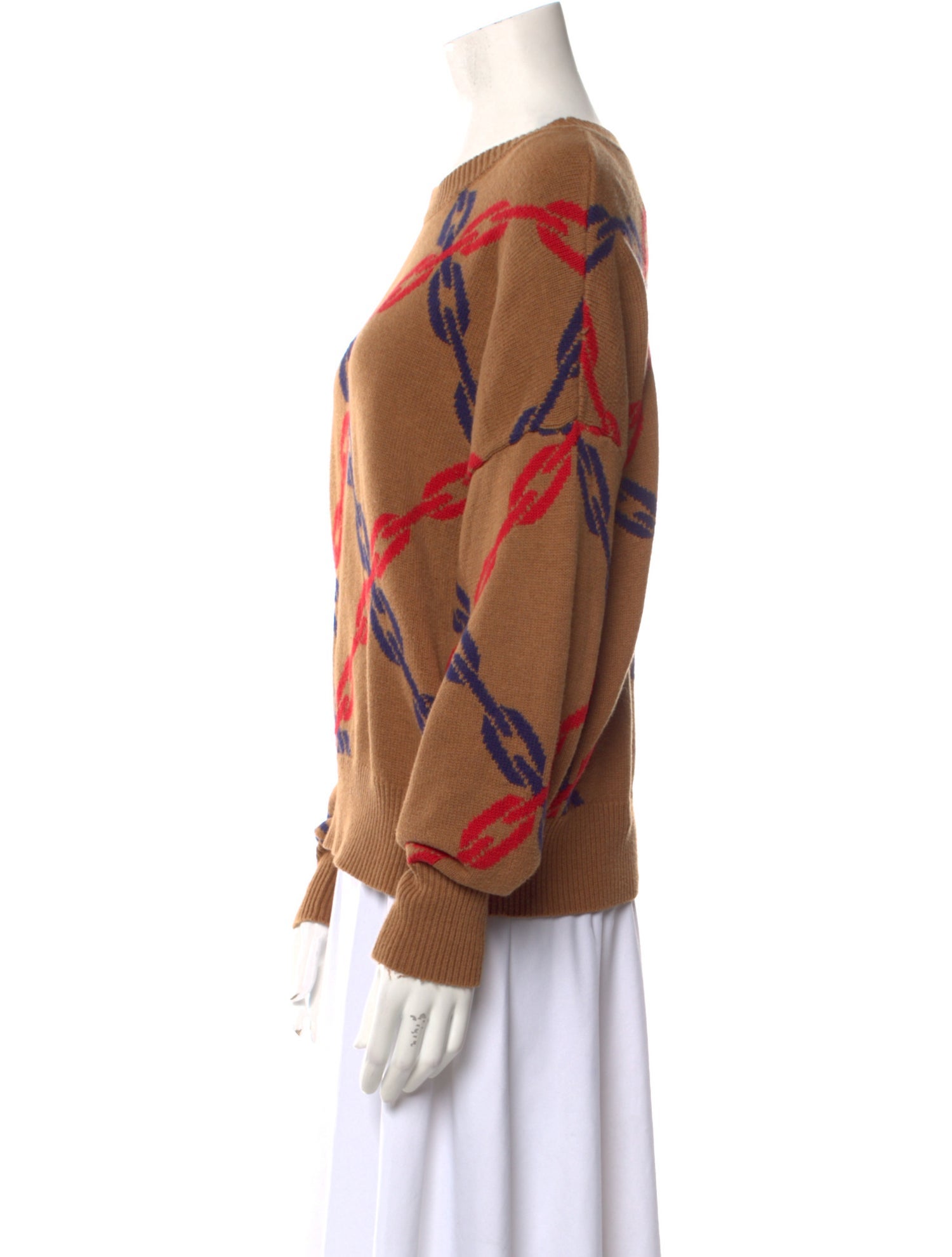 A.L.C. Patterned Crew Neck Sweater - Neutrals Knitwear, Clothing ...