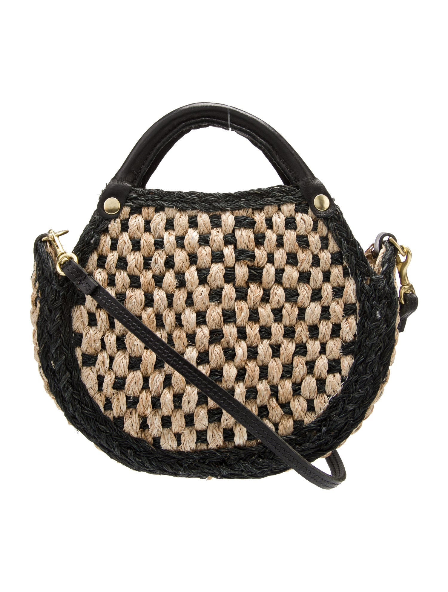 Clare V. Leather-Trimmed Raffia Crossbody Bag - Neutrals Crossbody Bags ...