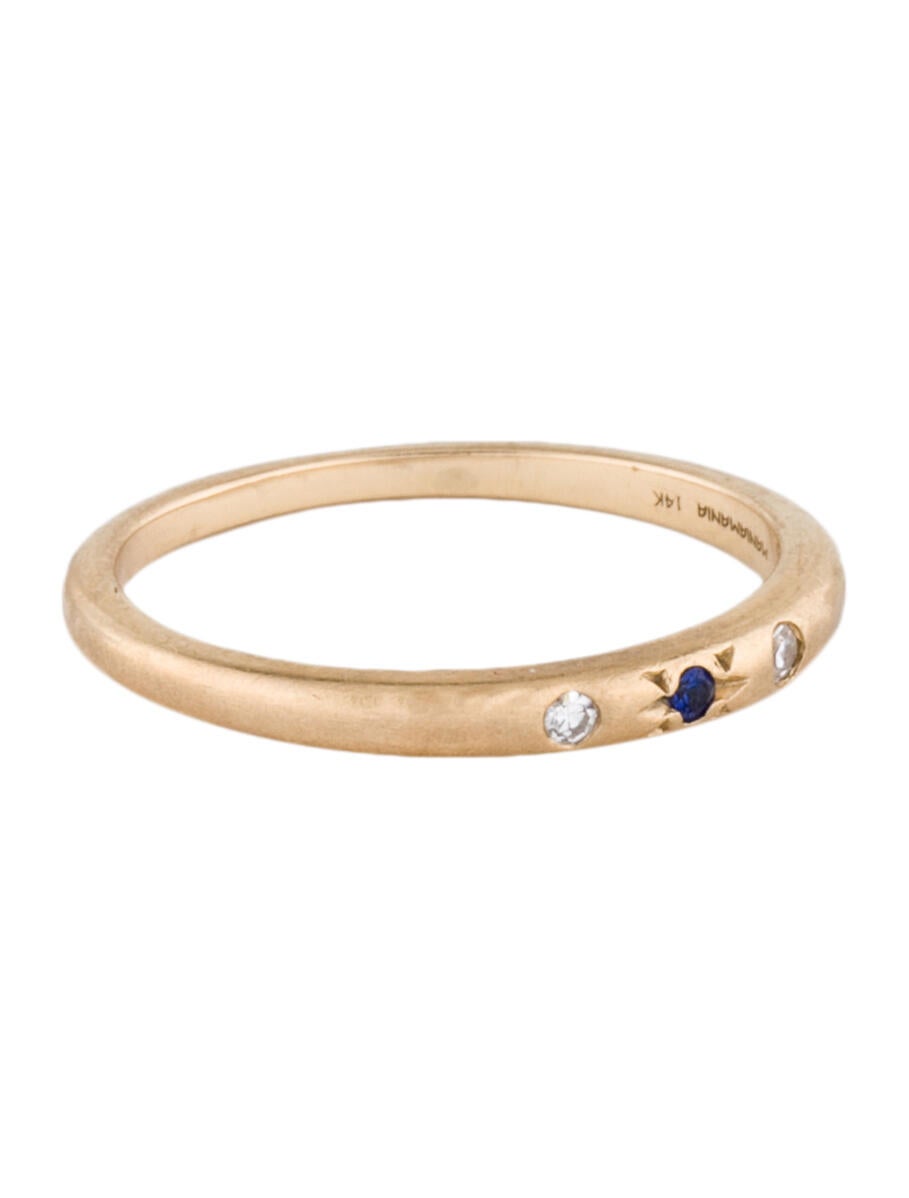 ManiaMania 14K Diamond & Sapphire Mystic Band - 14K Yellow Gold Band ...