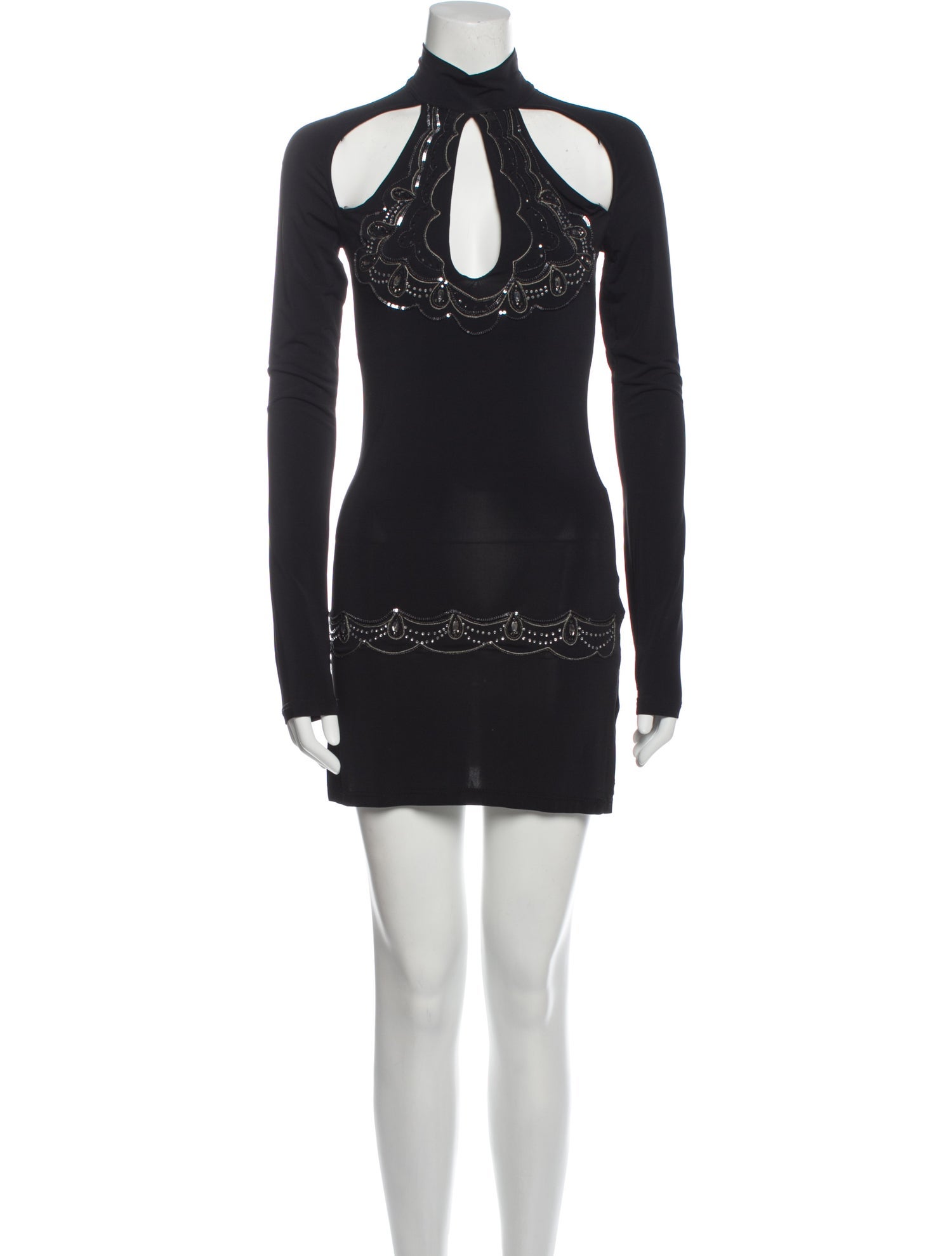 Flavio Castellani Mock Neck Mini Dress - Black Dresses, Clothing ...