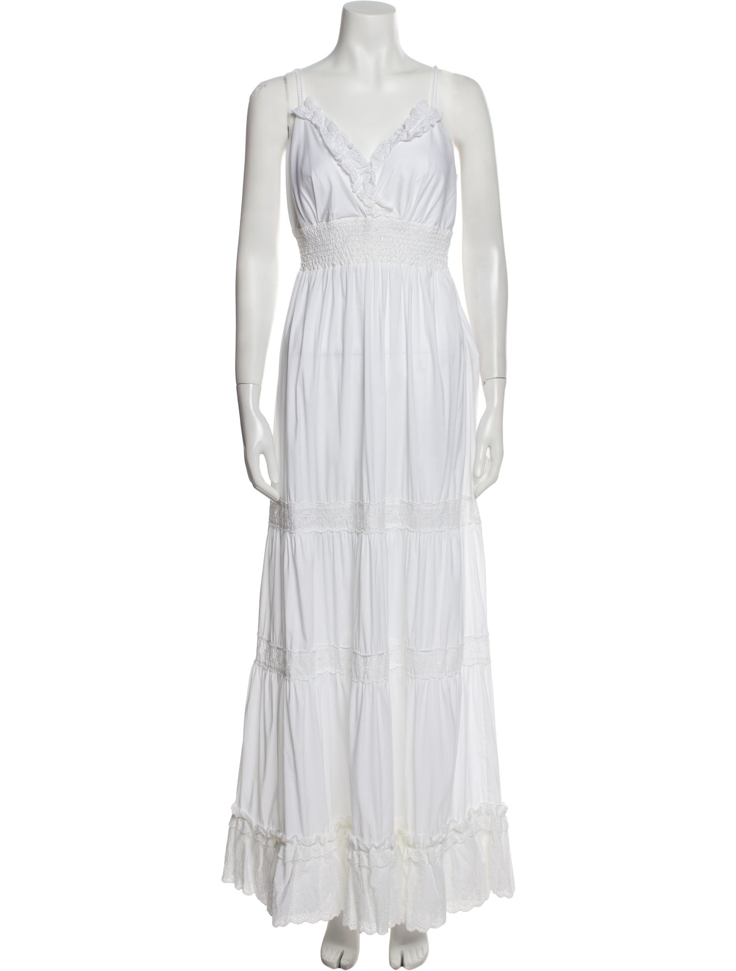 Flavio Castellani V-Neck Long Dress - White Dresses, Clothing ...