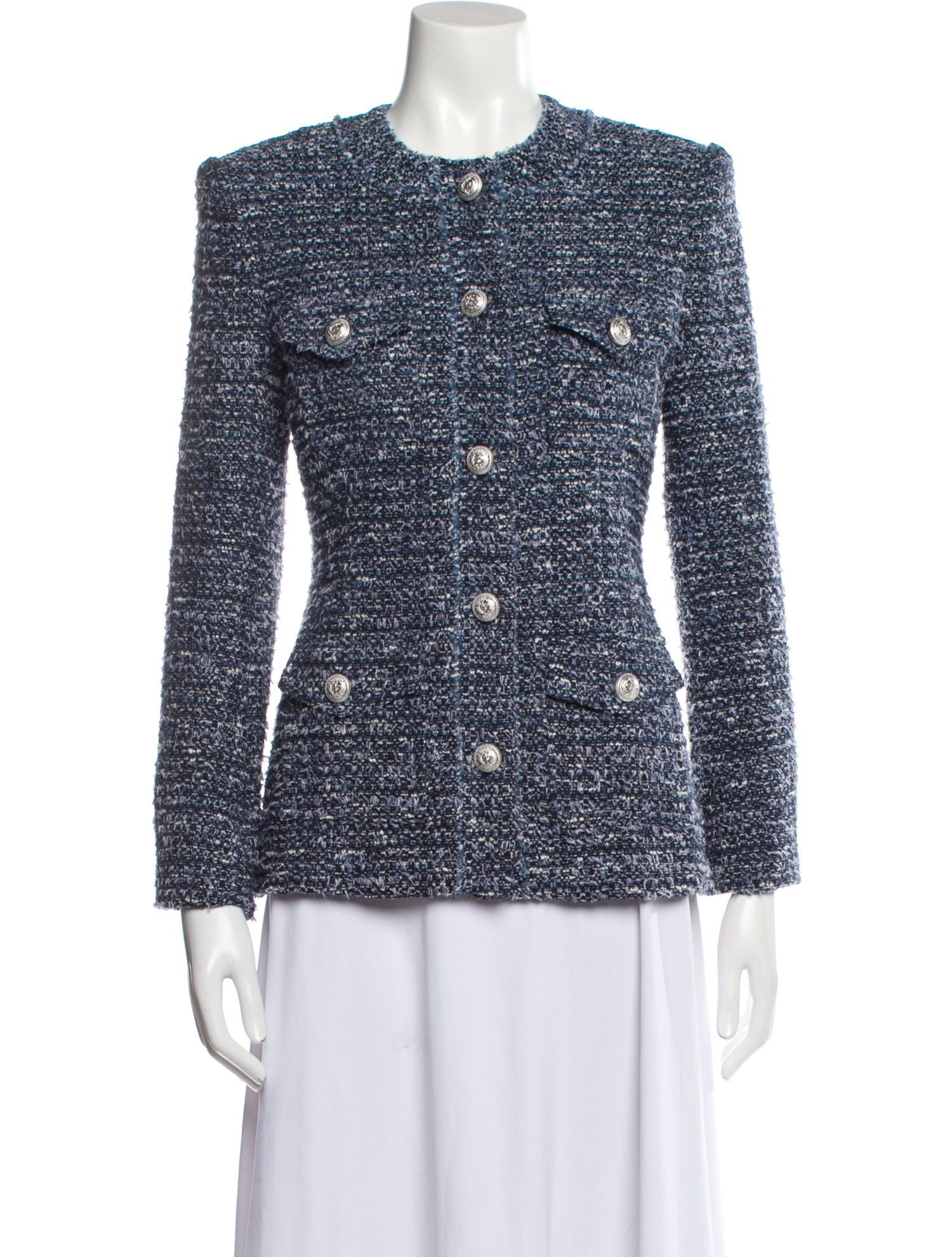 Generation Love Tweed Pattern Jacket - Blue Jackets, Clothing ...