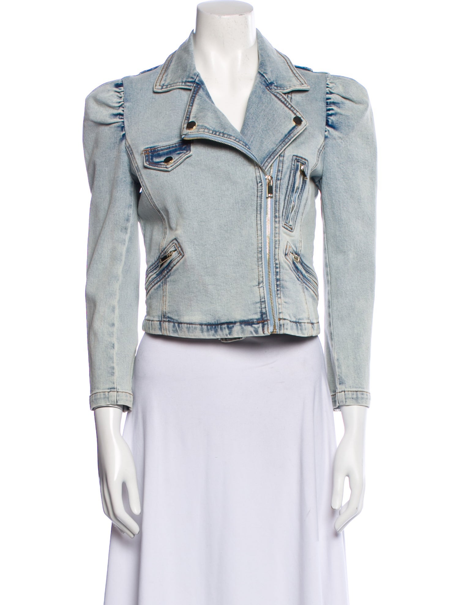 Generation Love Tweed Pattern Denim Jacket - Blue Jackets, Clothing ...