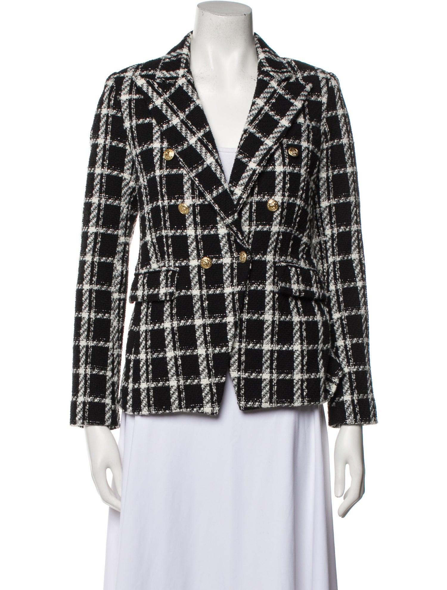 Generation Love Plaid Print Blazer - Black Jackets, Clothing - W2G27789 ...