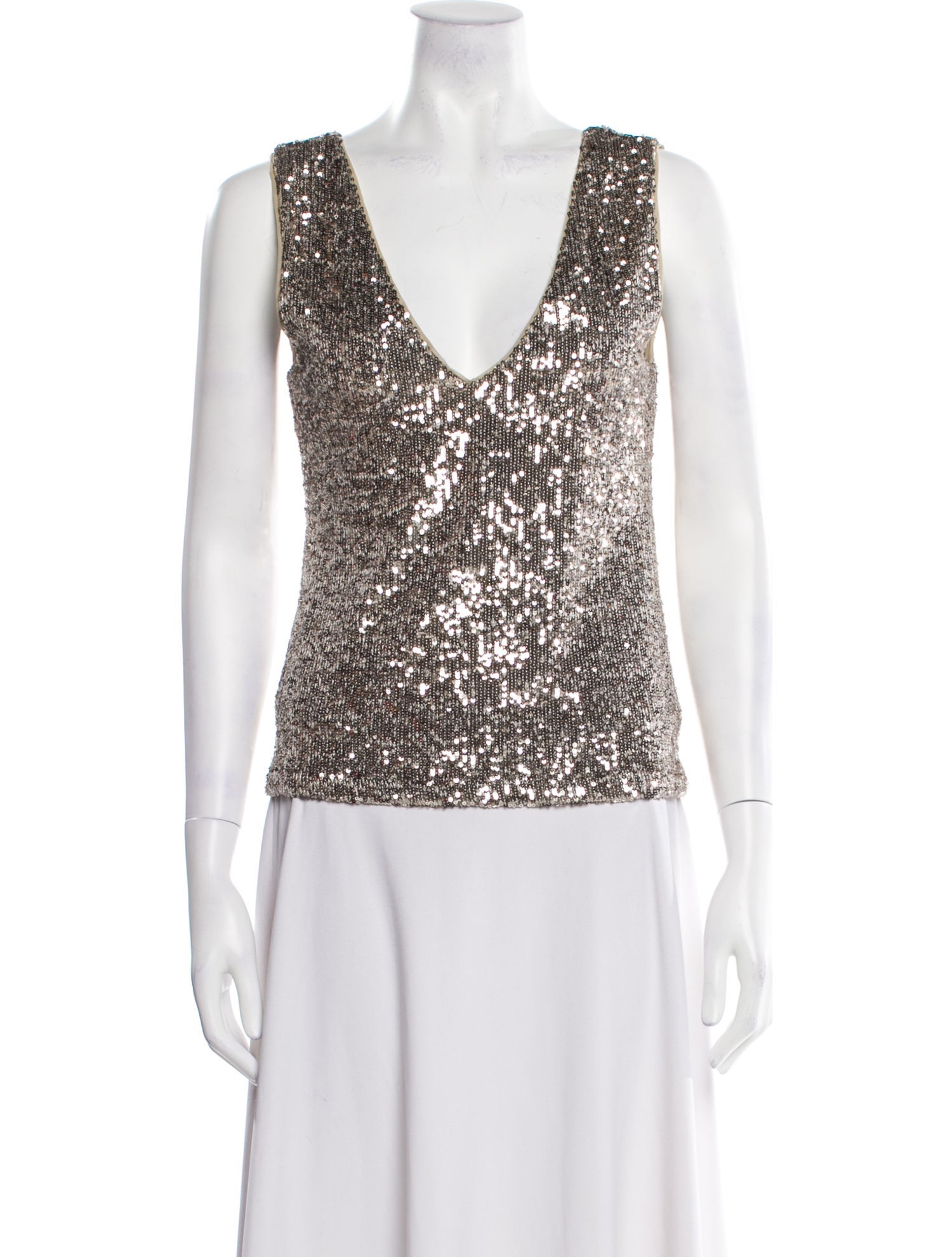 Generation Love V-Neck Sleeveless Top - Metallic Tops, Clothing ...