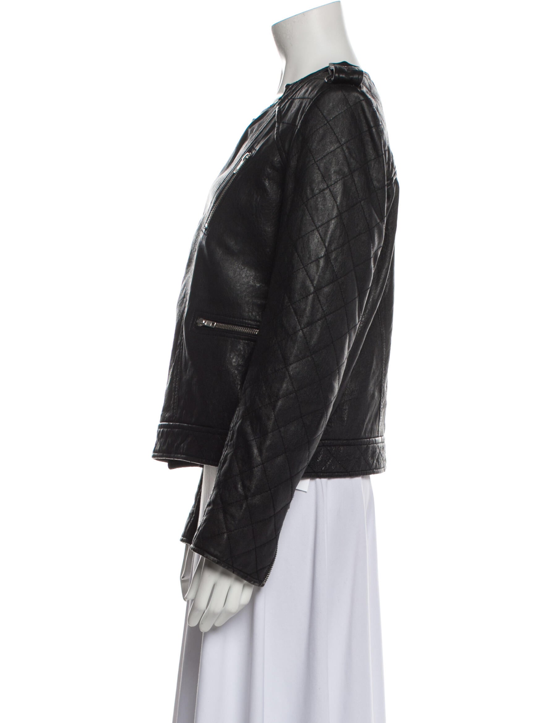 BA&SH Lamb Leather Biker Jacket - Black Jackets, Clothing - W2H41148 ...