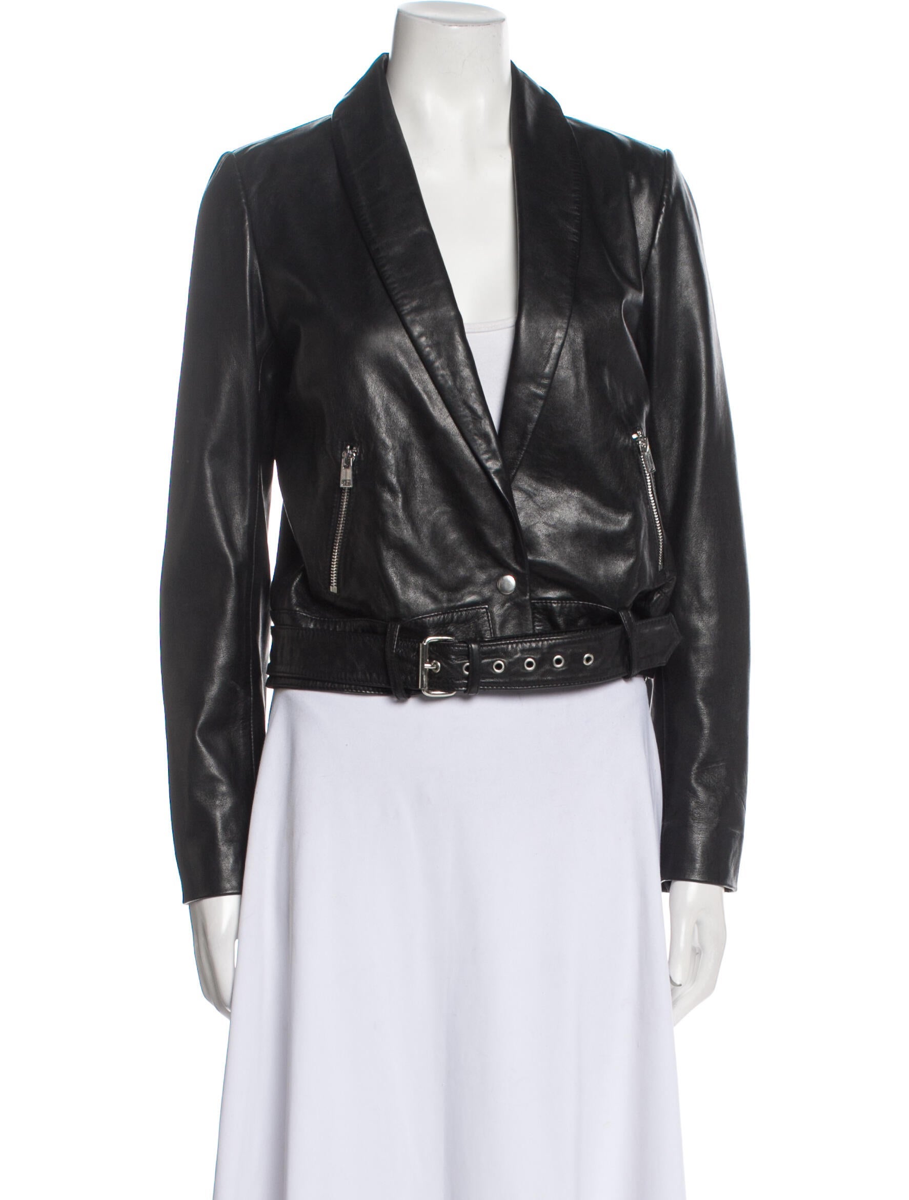 BA&SH Lamb Leather Biker Jacket - Black Jackets, Clothing - W2H46643 ...