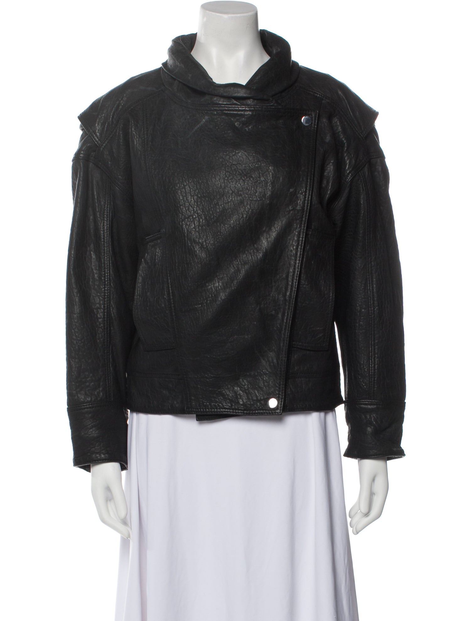 BA&SH Lamb Leather Biker Jacket - Black Jackets, Clothing - W2H47282 ...