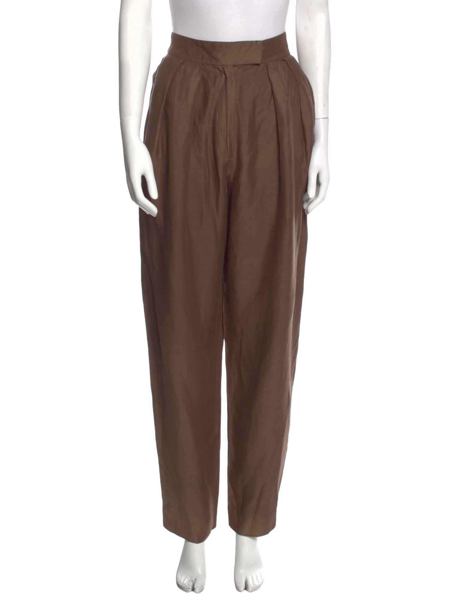 BA&SH Straight Leg Pants - Brown, 13.75" Rise Pants, Clothing ...