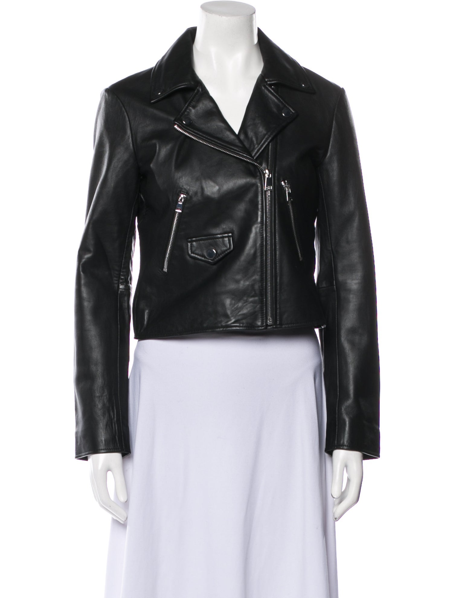 BA&SH Lamb Leather Biker Jacket - Black Jackets, Clothing - W2H53701 ...