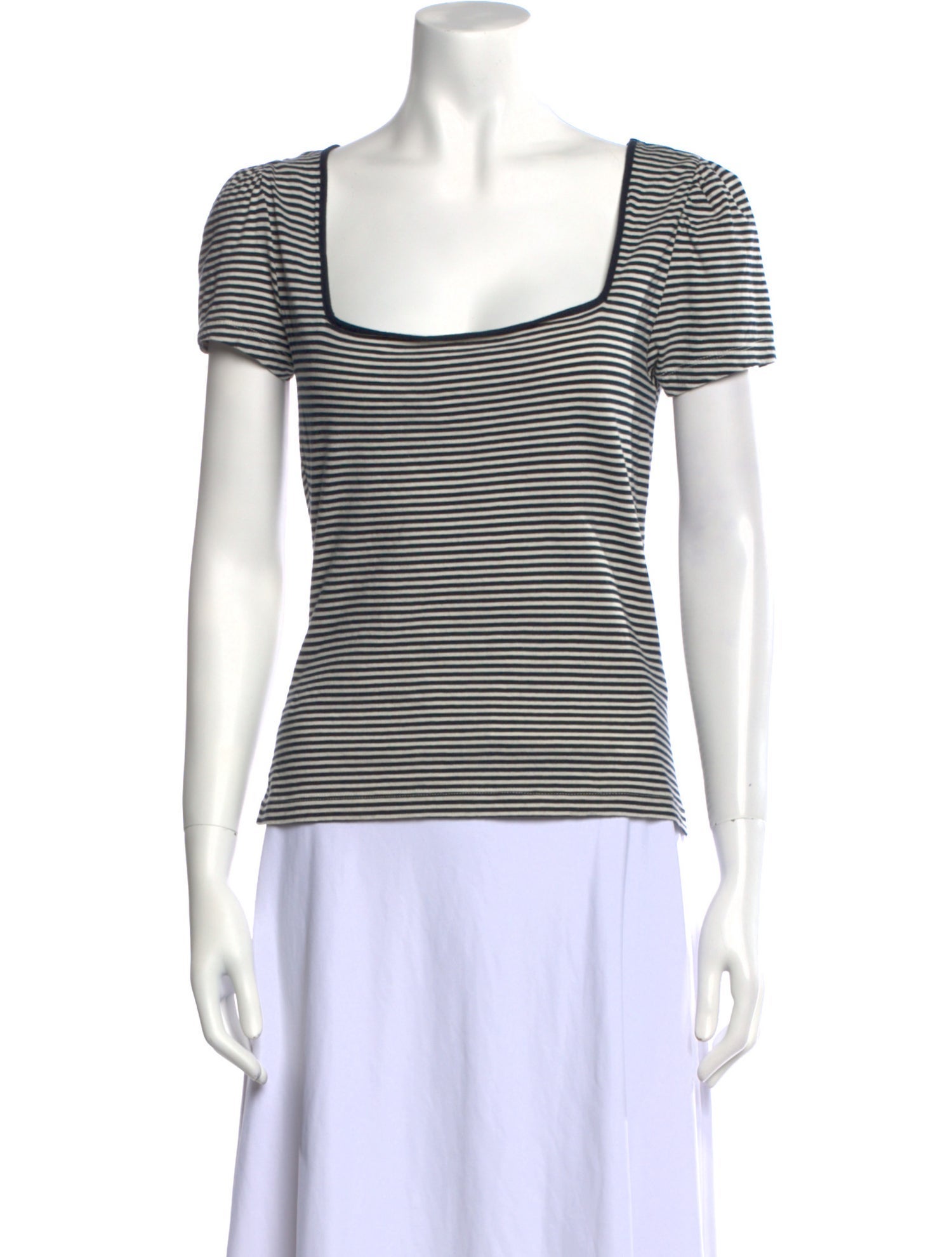 BA&SH Striped Square Neckline Top - Black Tops, Clothing - W2H54424 ...