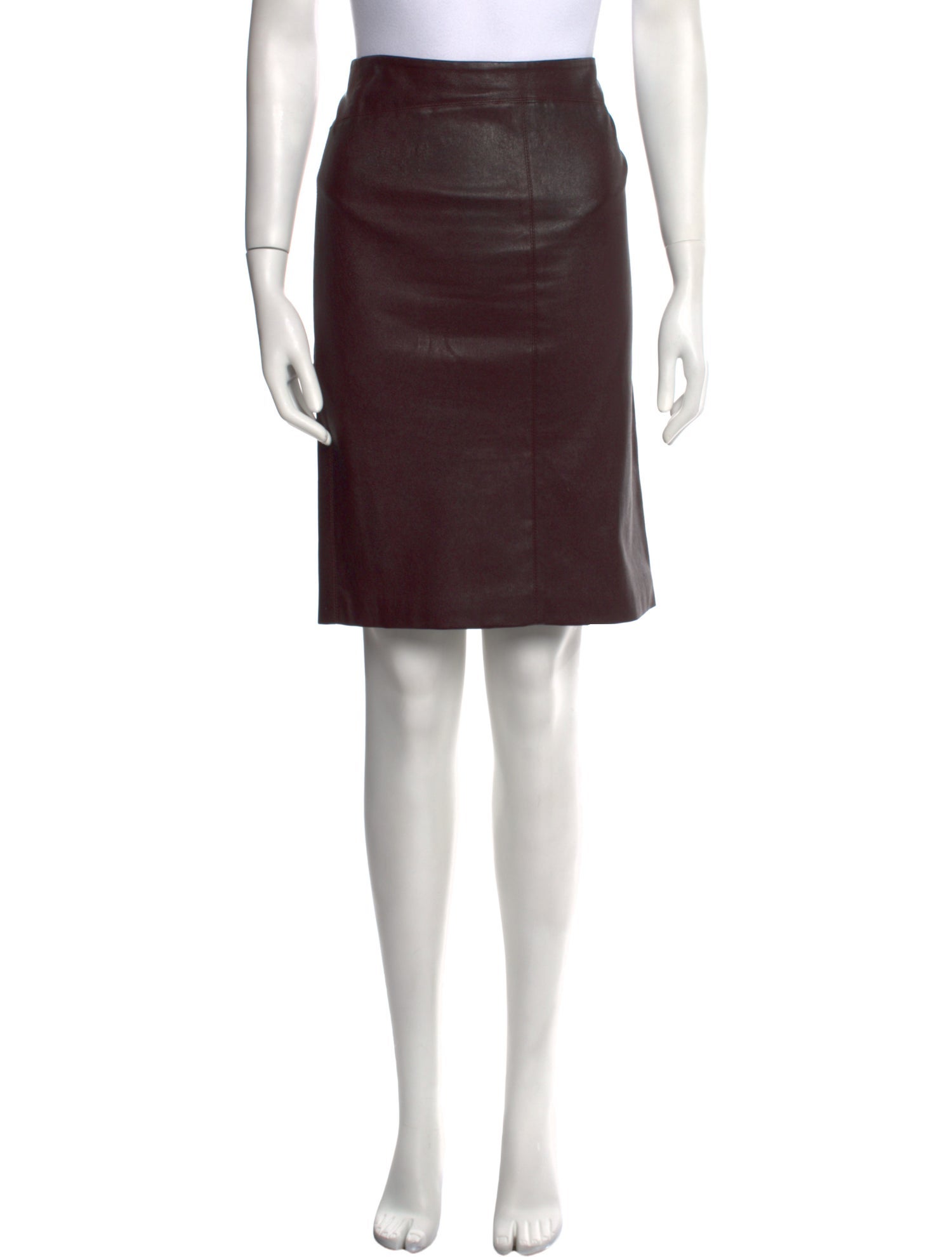 BA&SH Lamb Leather Knee-Length Skirt - Burgundy Skirts, Clothing ...