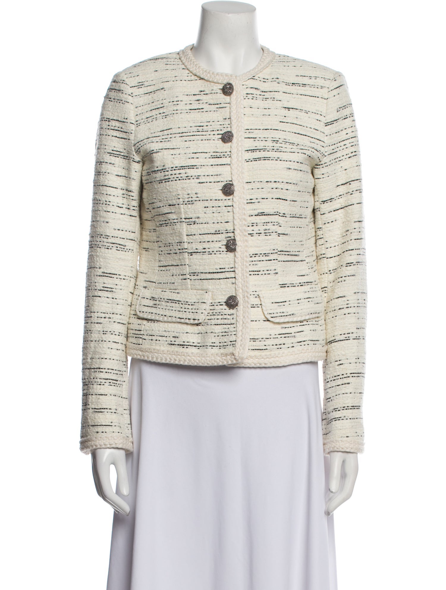 BA&SH Tweed Pattern Evening Jacket - Neutrals Jackets, Clothing ...
