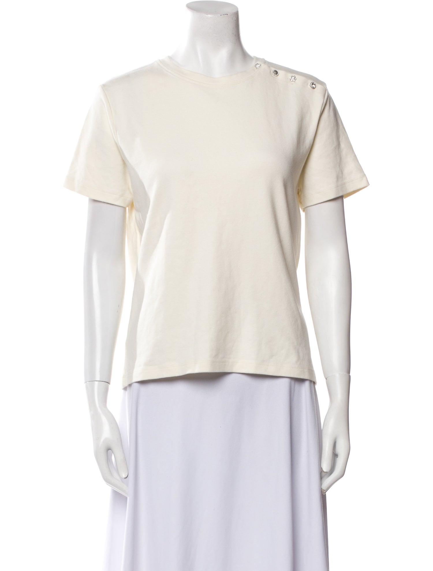 BA&SH Crew Neck Short Sleeve T-Shirt - Neutrals Tops, Clothing ...