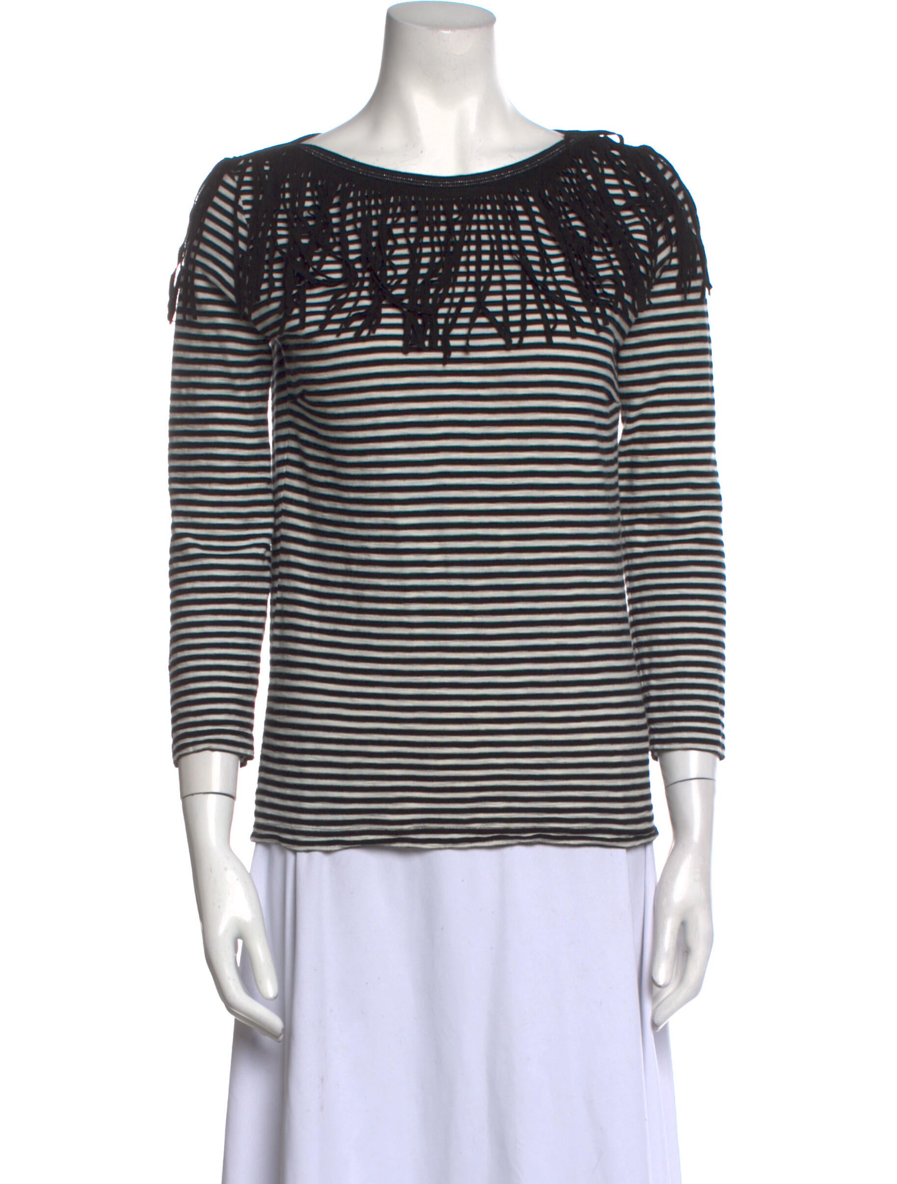 Maje Striped Scoop Neck Top - Tops, Clothing - W2M108006 | The RealReal