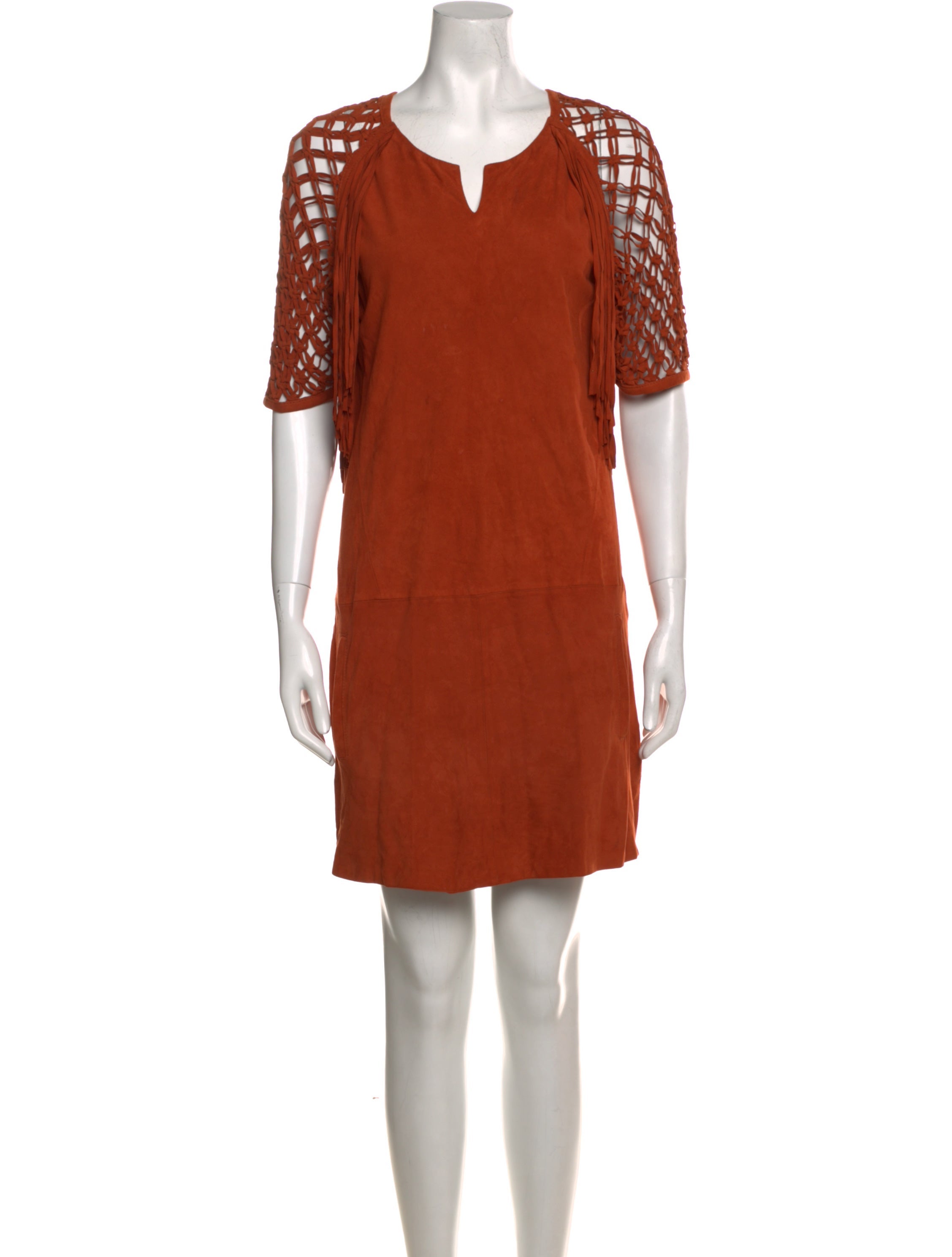 Maje Suede Mini Dress - Orange Dresses, Clothing - W2M115978 | The RealReal