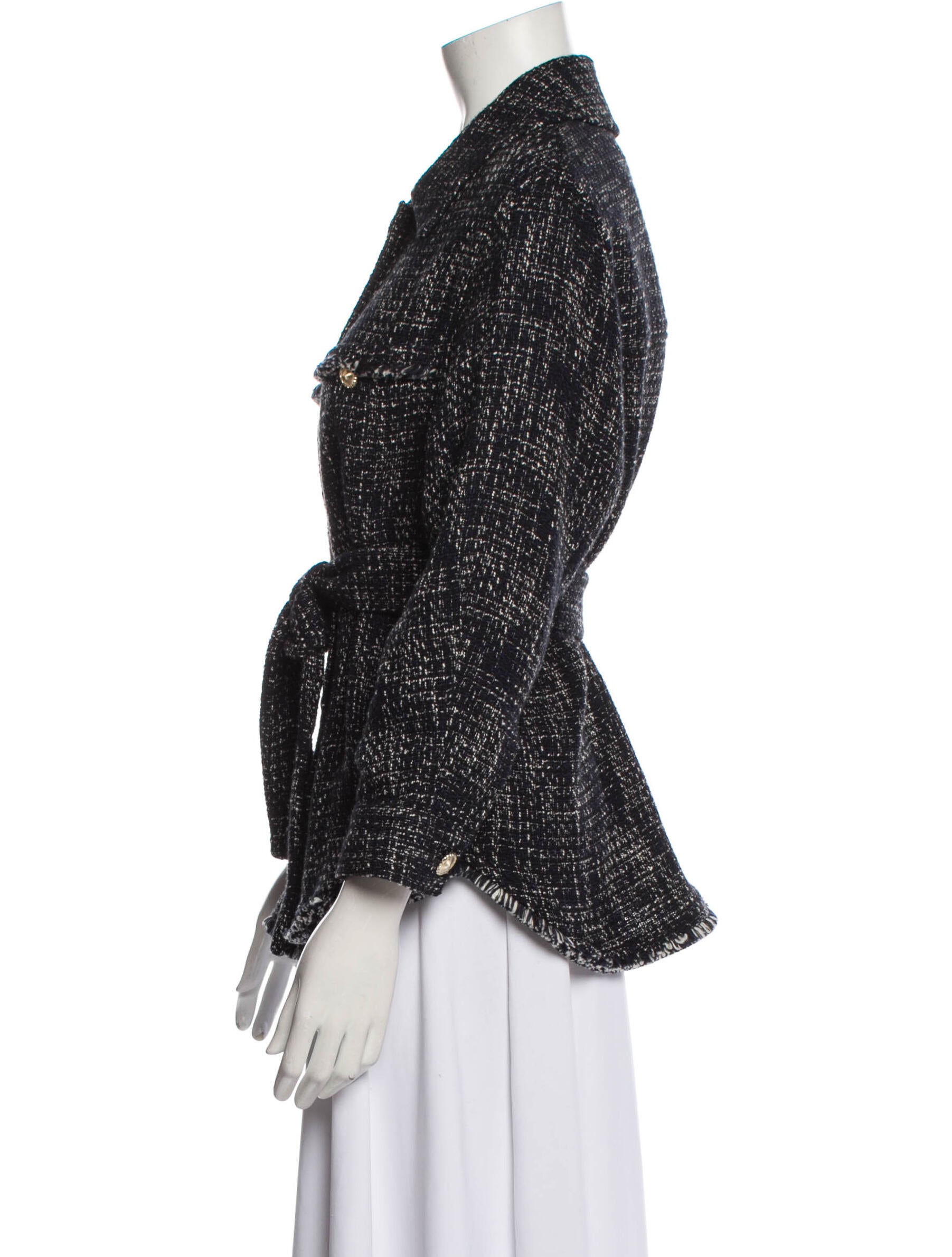 Maje Tweed Pattern Jacket - Blue Jackets, Clothing - W2M118979 | The ...