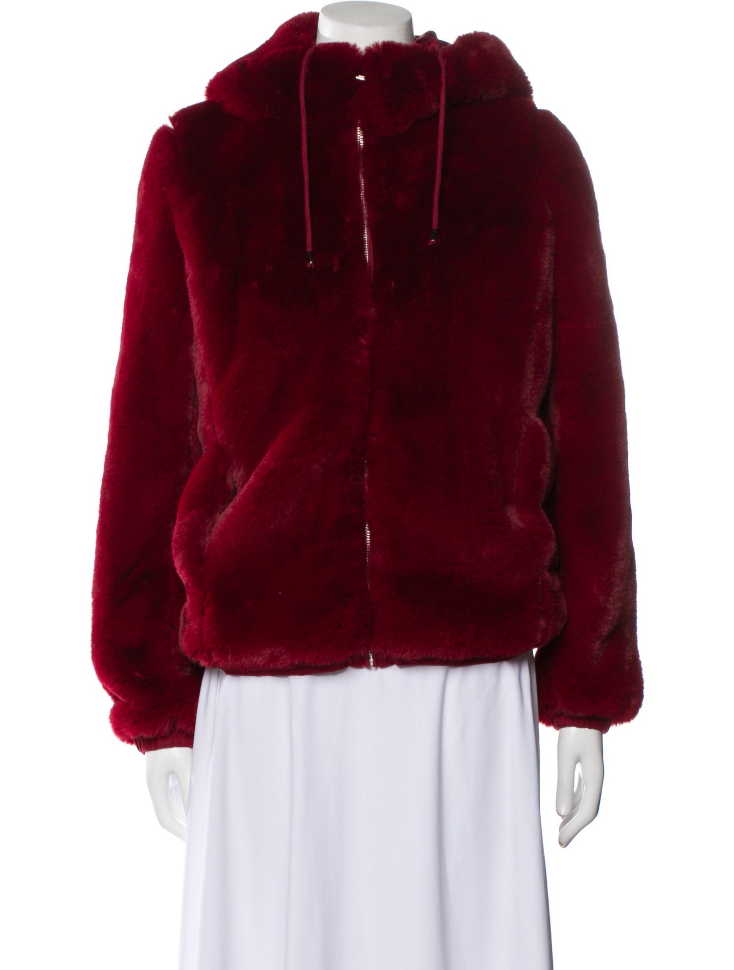 Maje Faux Fur Jacket - Red Jackets, Clothing - W2M125123 | The RealReal