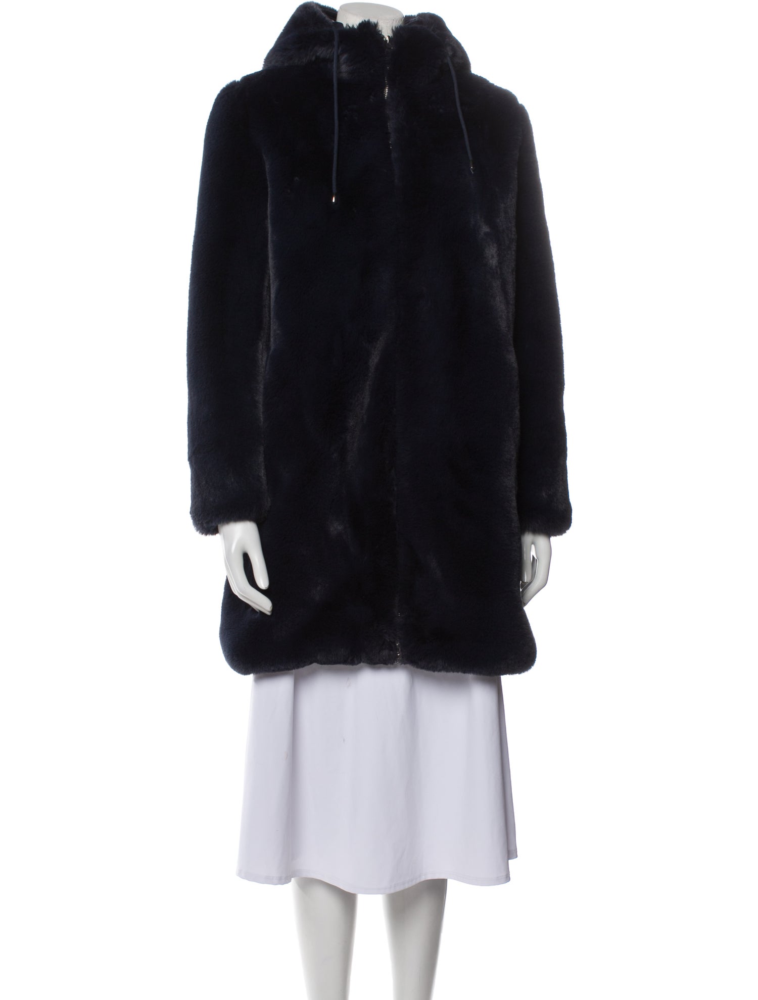 Maje Faux Fur Coat - Blue Coats, Clothing - W2M126326 | The RealReal