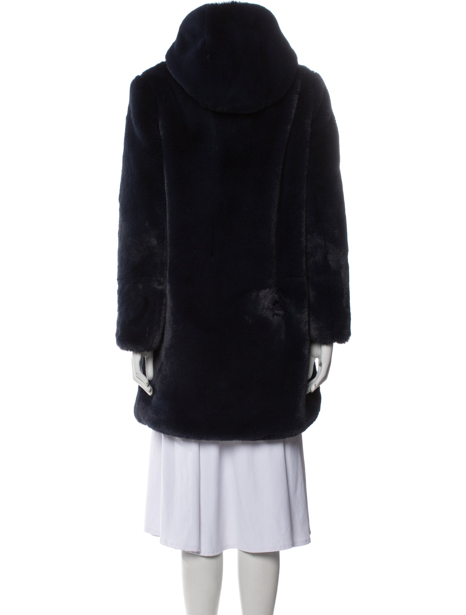 Maje Faux Fur Coat - Blue Coats, Clothing - W2M126326 | The RealReal