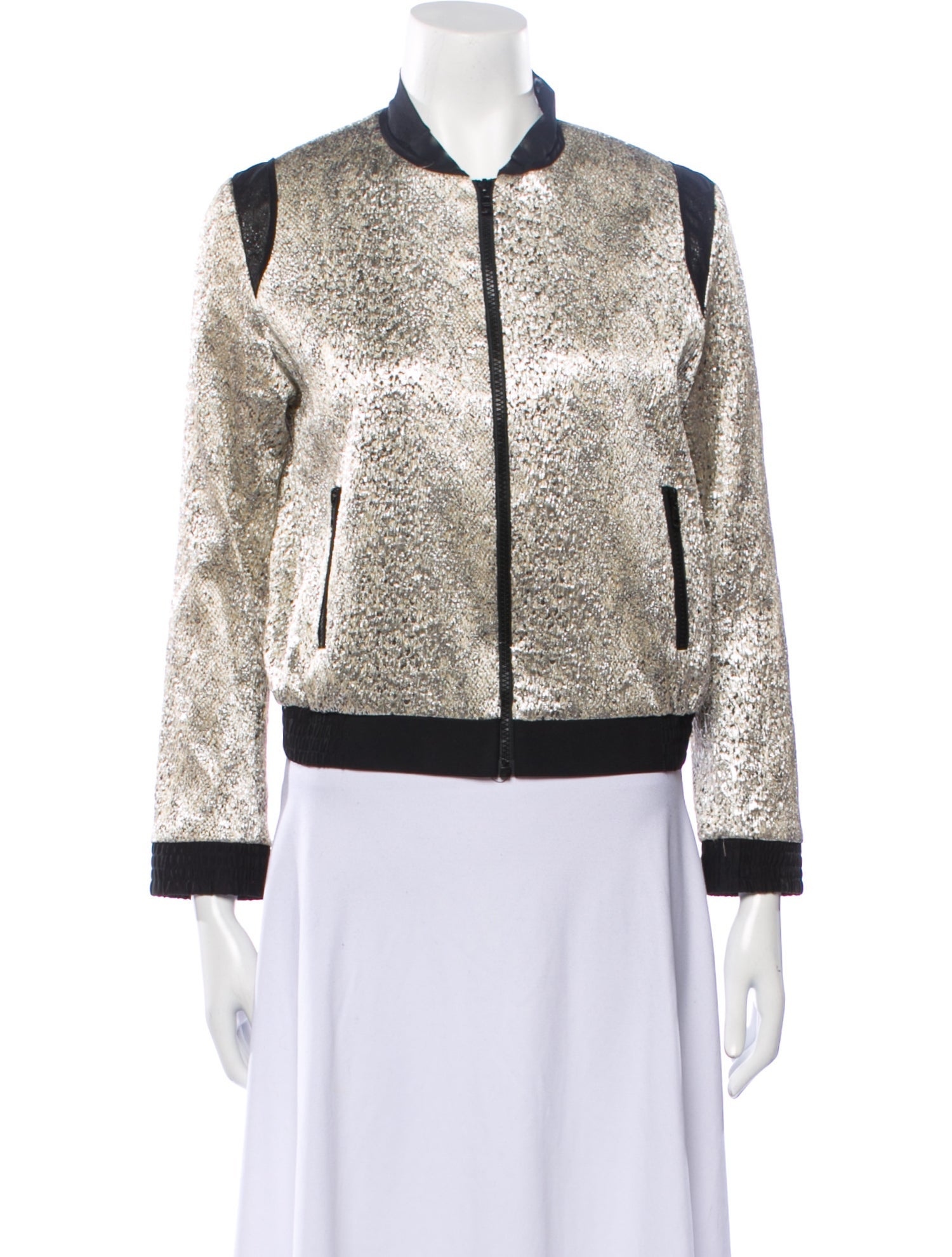 Maje Animal Print Bomber Jacket - Metallic Jackets, Clothing ...