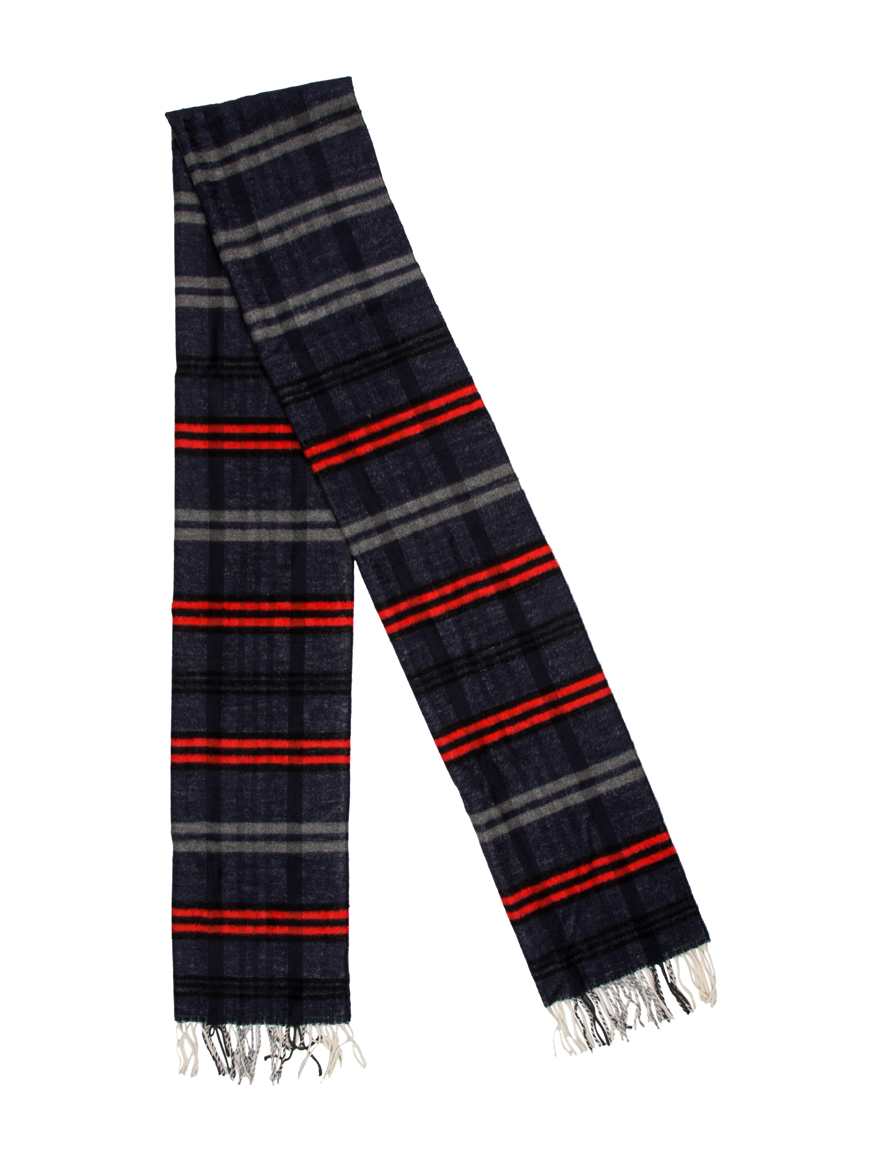 Burberry Mega Check Cashmere Scarf - Blue Scarves and Shawls ...