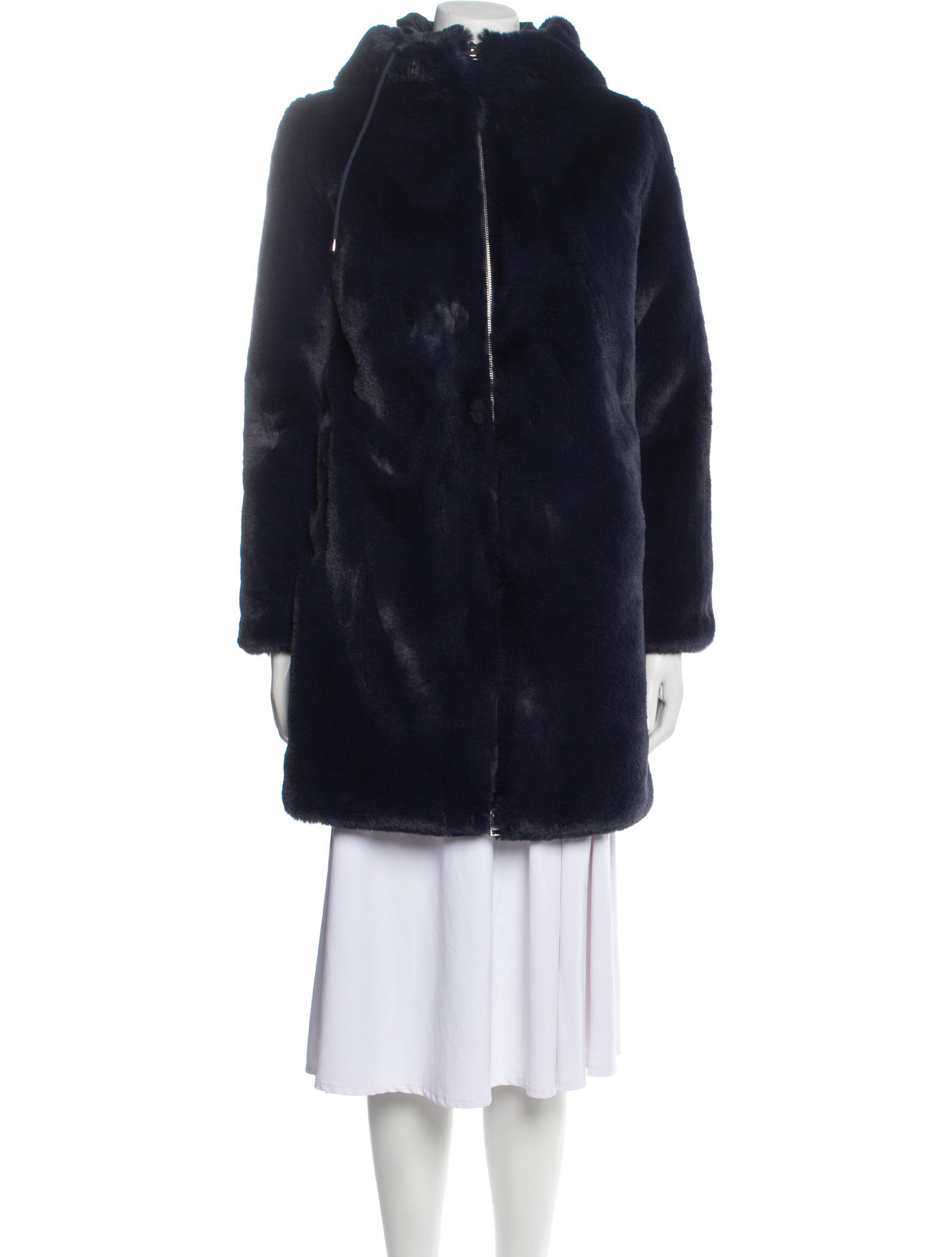 Maje Faux Fur Coat - Blue Coats, Clothing - W2M127501 | The RealReal