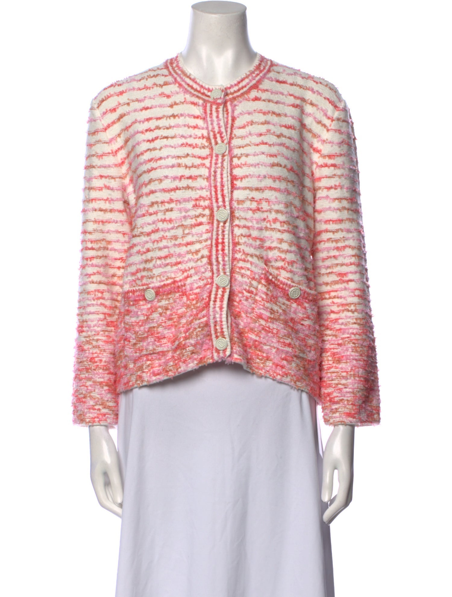 Maje Striped Crew Neck Sweater - Pink Knitwear, Clothing - W2M127878 ...