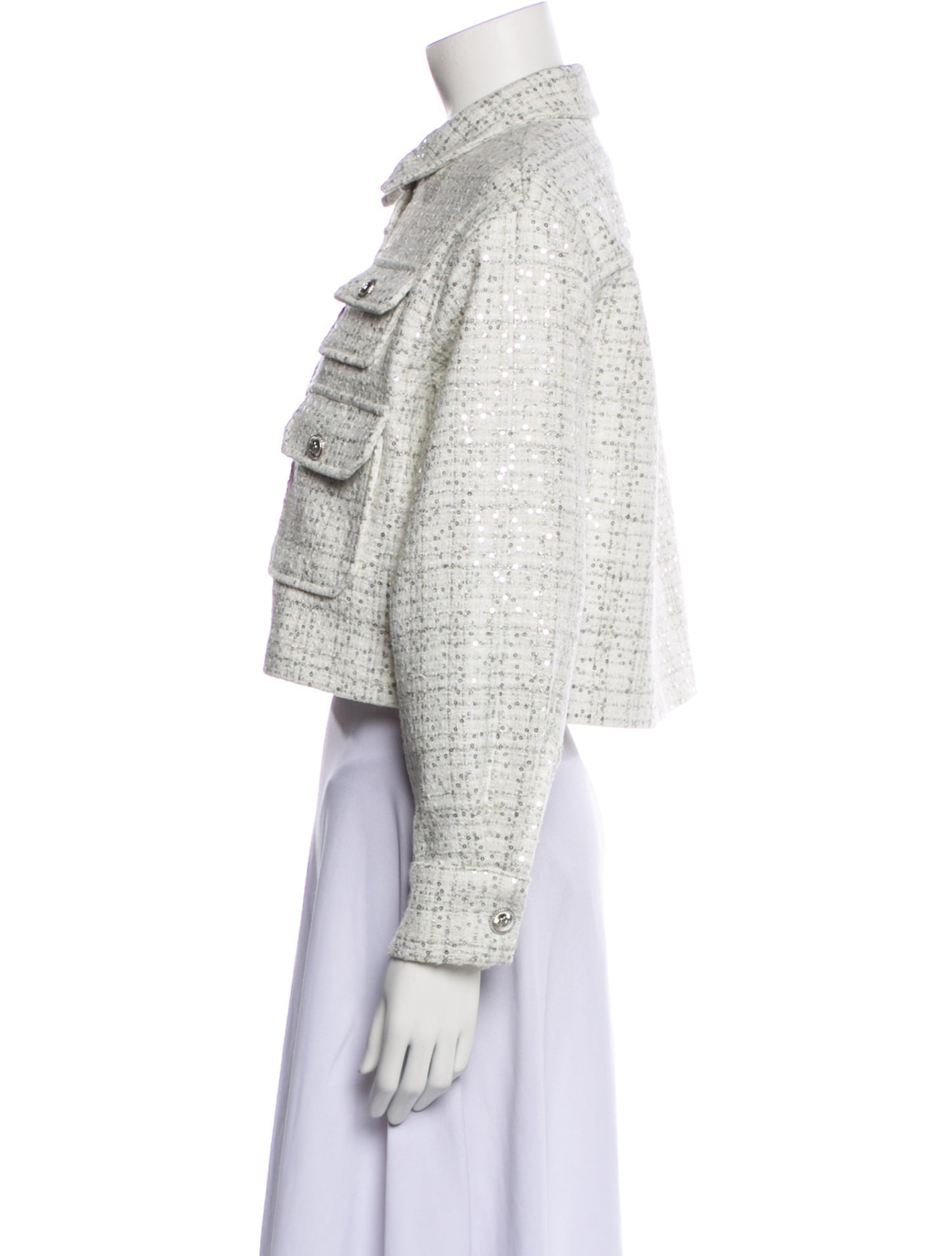 Maje Tweed Pattern Evening Jacket - White Jackets, Clothing - W2M131143 ...