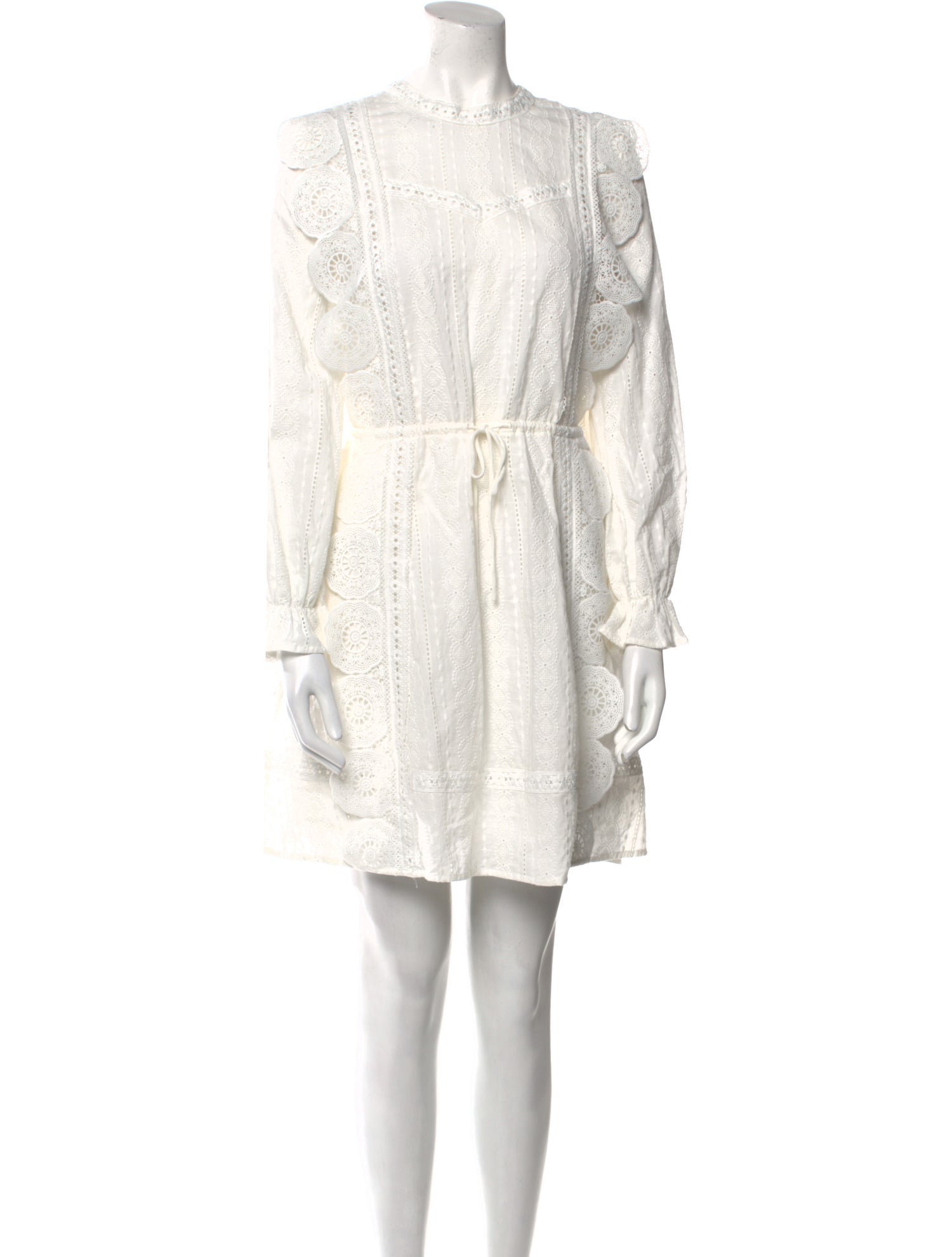Maje Lace Pattern Mini Dress w/ Tags - White Dresses, Clothing ...