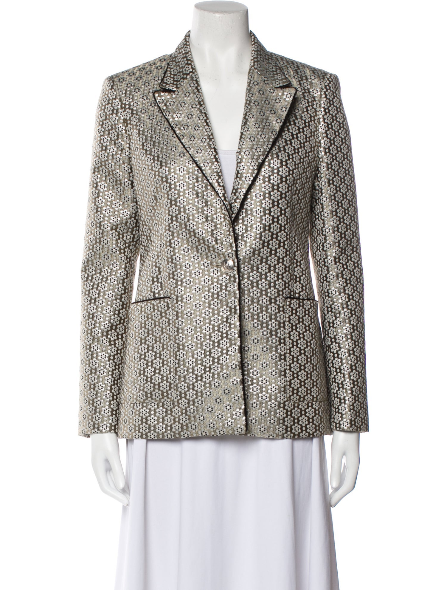 Maje Printed Blazer w/ Tags - Metallic Jackets, Clothing - W2M132988 ...