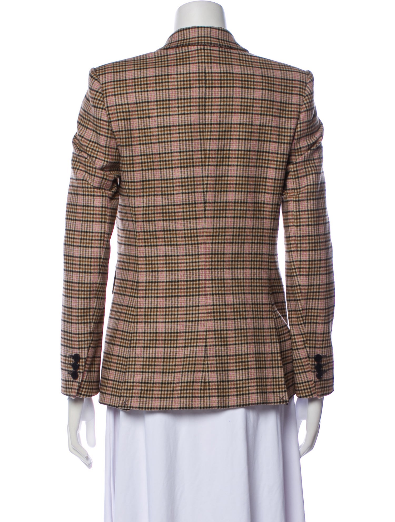 Maje Plaid Print Blazer - Brown Jackets, Clothing - W2M138506 | The ...