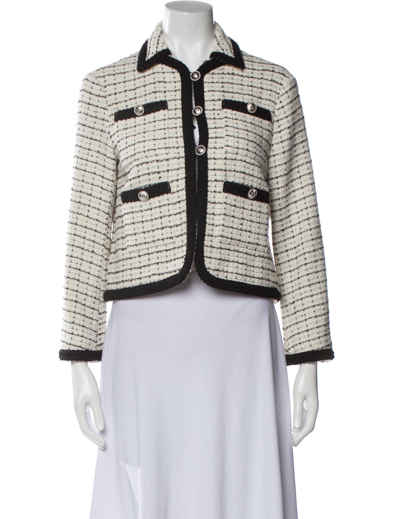 Maje Tweed Pattern Jacket w/ Tags - White Jackets, Clothing - W2M140553 ...