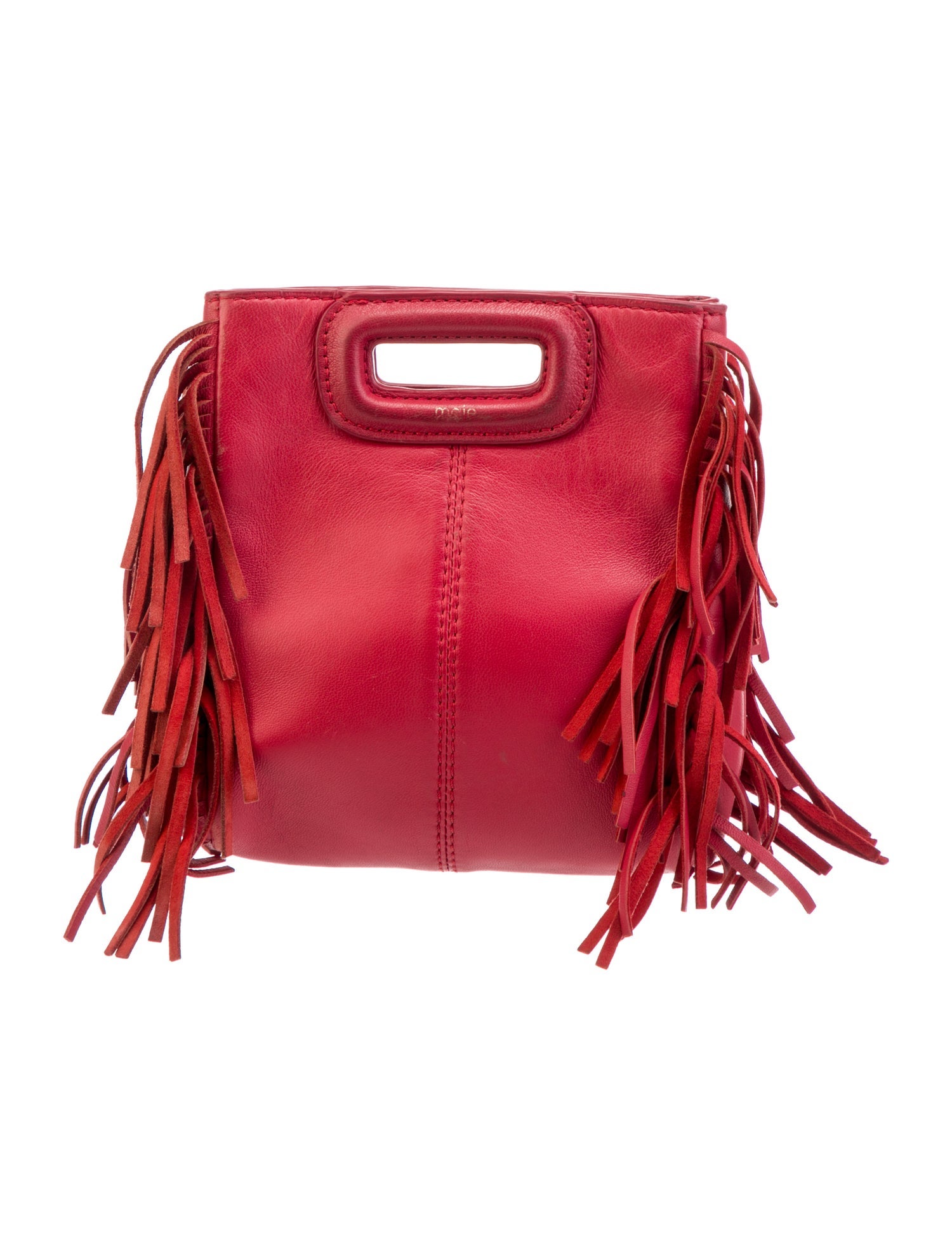 Maje Leather Fringe Handle Bag - Red Handle Bags, Handbags - W2M141114 ...