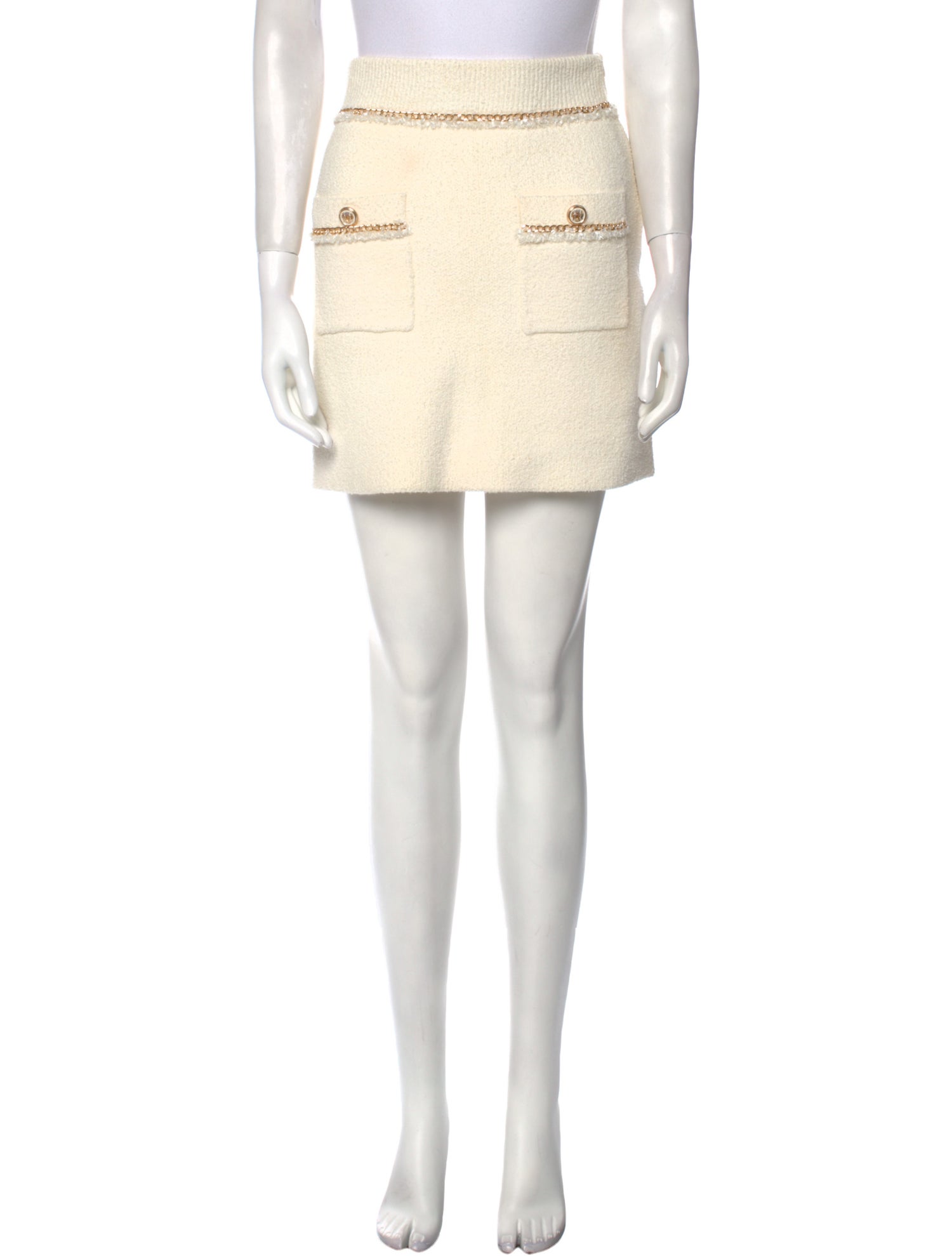 Maje Chain-Link Accents Mini Skirt - Neutrals Skirts, Clothing ...