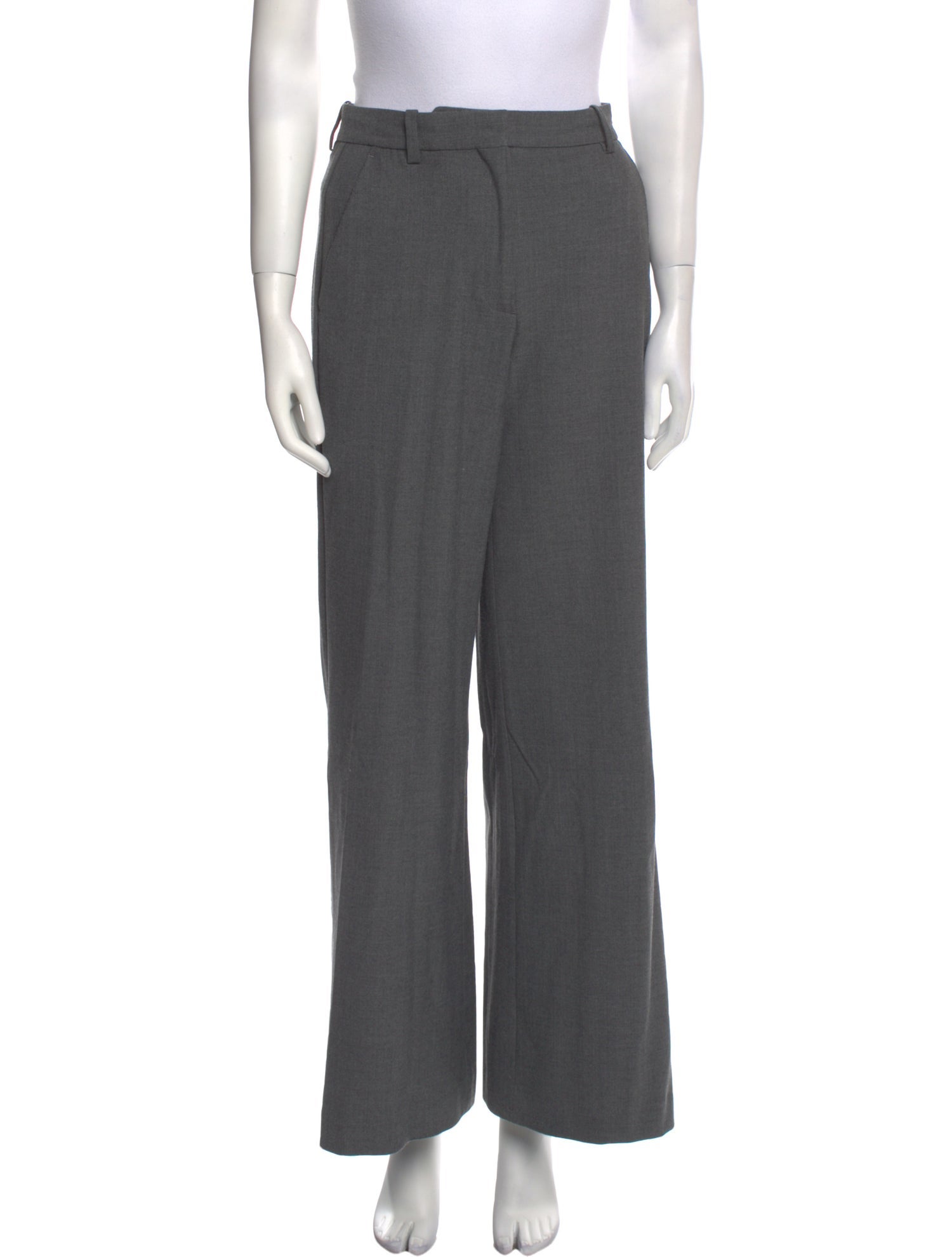 Maje Wide Leg Pants - Grey, 11.25" Rise Pants, Clothing - W2M143498 ...