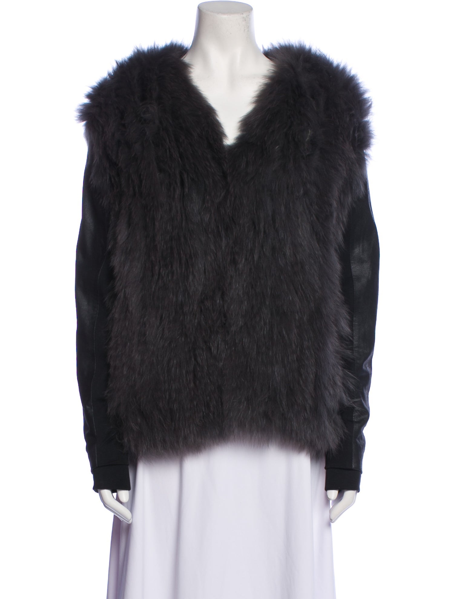 Maje Fox Fur Jacket - Grey Jackets, Clothing - W2M144391 | The RealReal