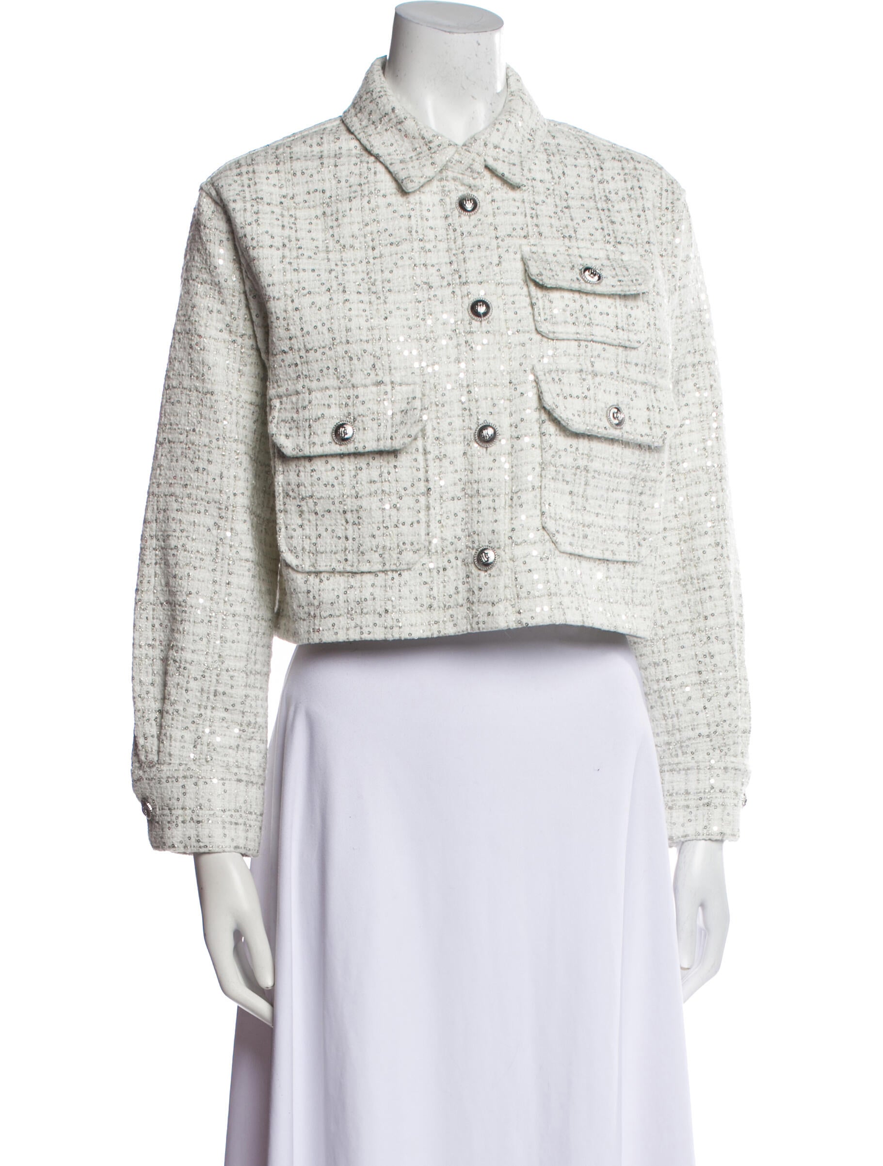 Maje Tweed Pattern Jacket - Neutrals Jackets, Clothing - W2M145337 ...