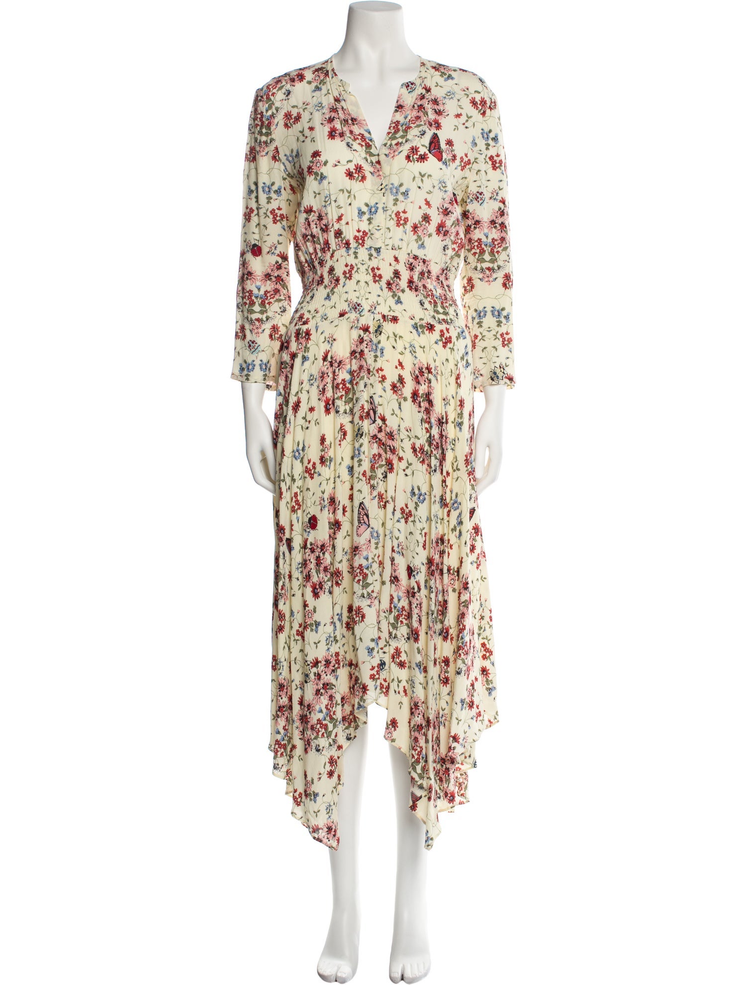 Maje Floral Print Long Dress - Yellow Dresses, Clothing - W2M147697 ...