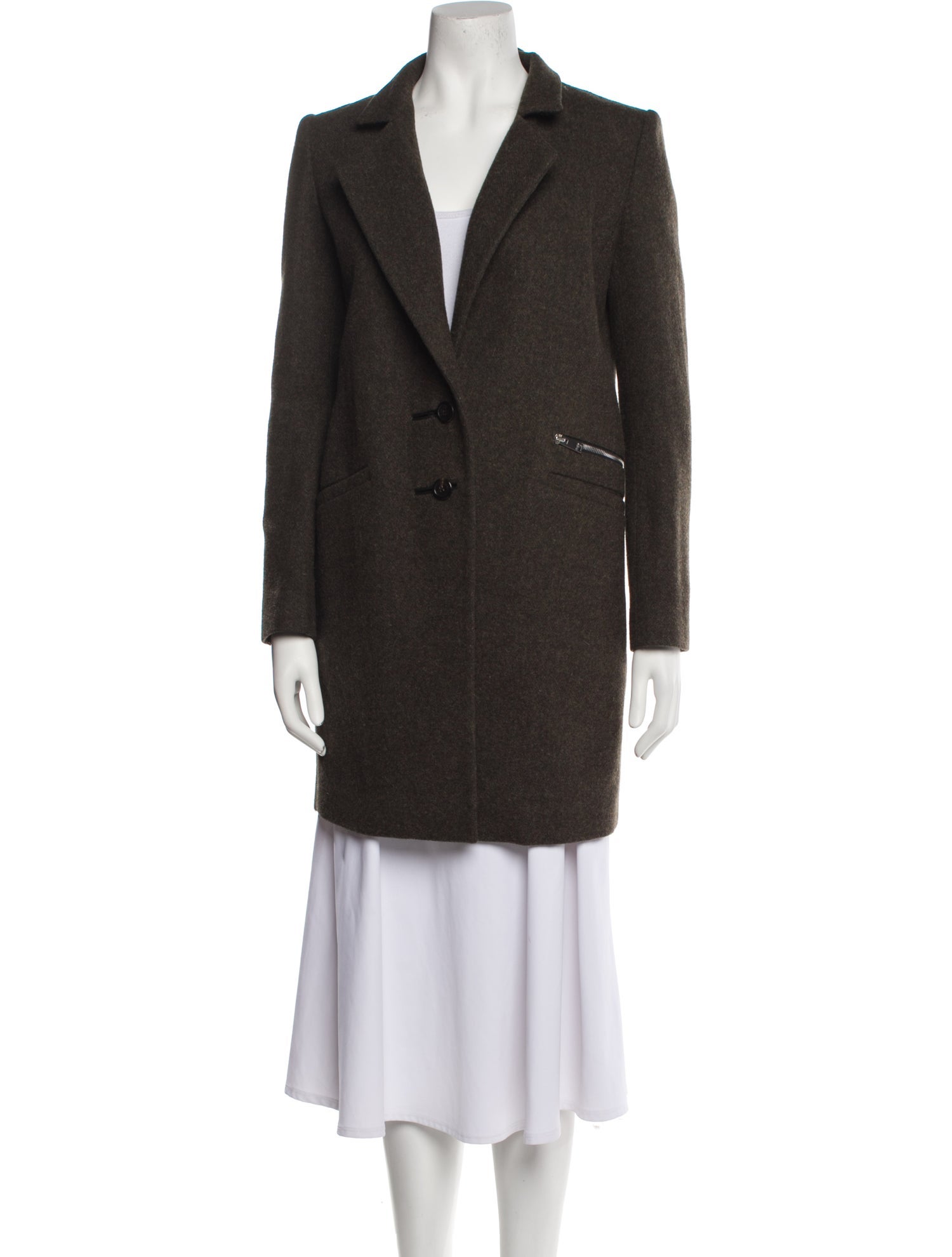 Maje Wool Coat - Green Coats, Clothing - W2M149300 | The RealReal