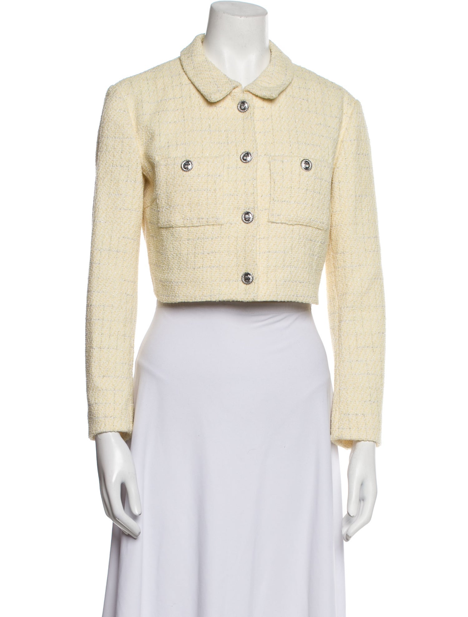 Maje Tweed Pattern Jacket - Yellow Jackets, Clothing - W2M152219 | The ...