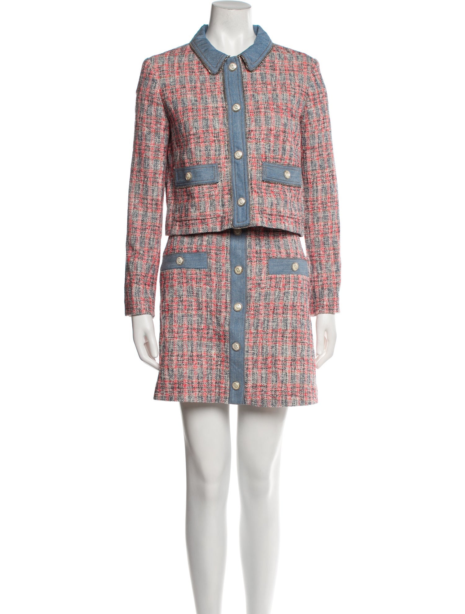 Maje Tweed Pattern Skirt Set w/ Tags - Red Suits and Sets, Clothing ...