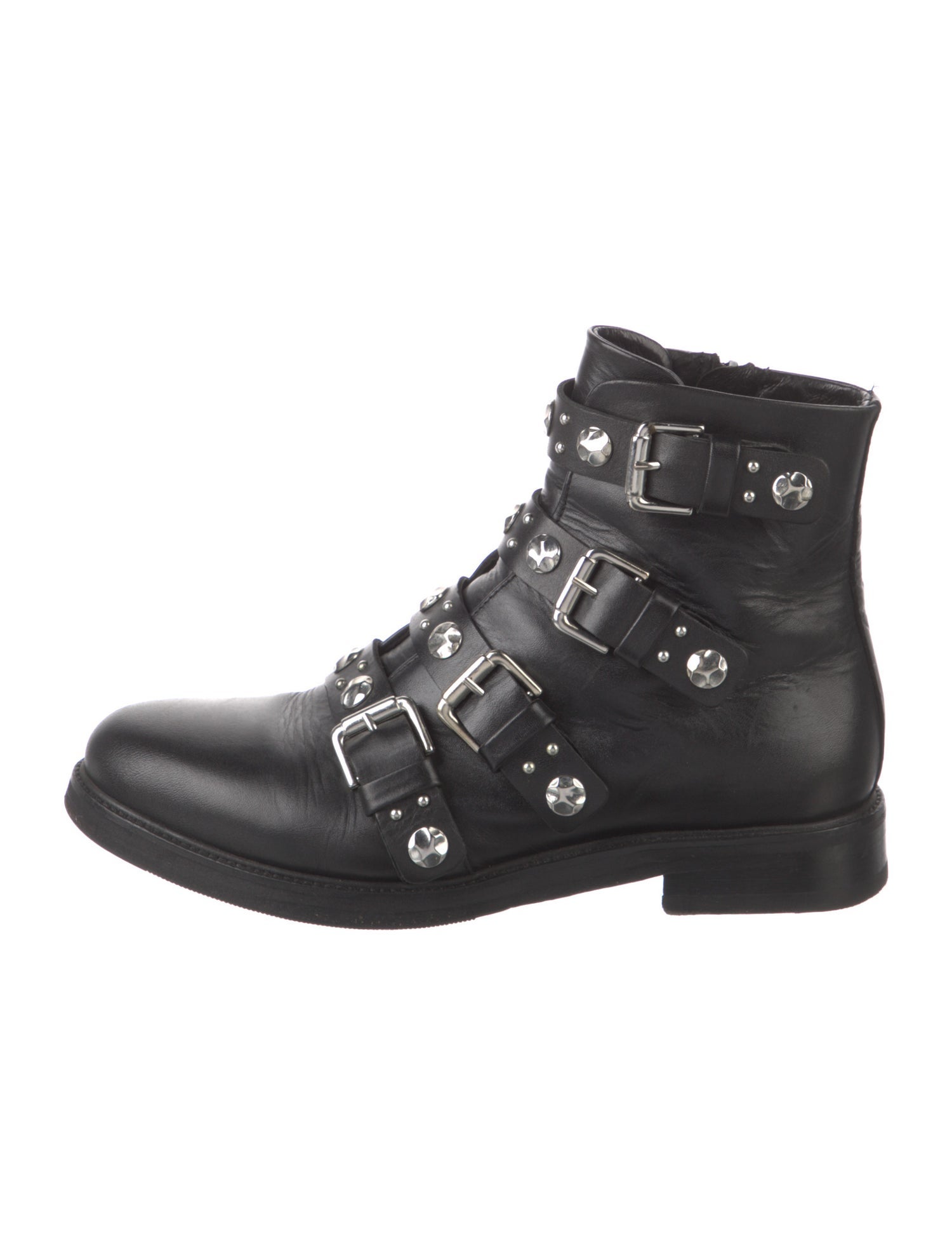 Maje Leather Printed Combat Boots - Black Boots, Shoes - W2M154366 ...